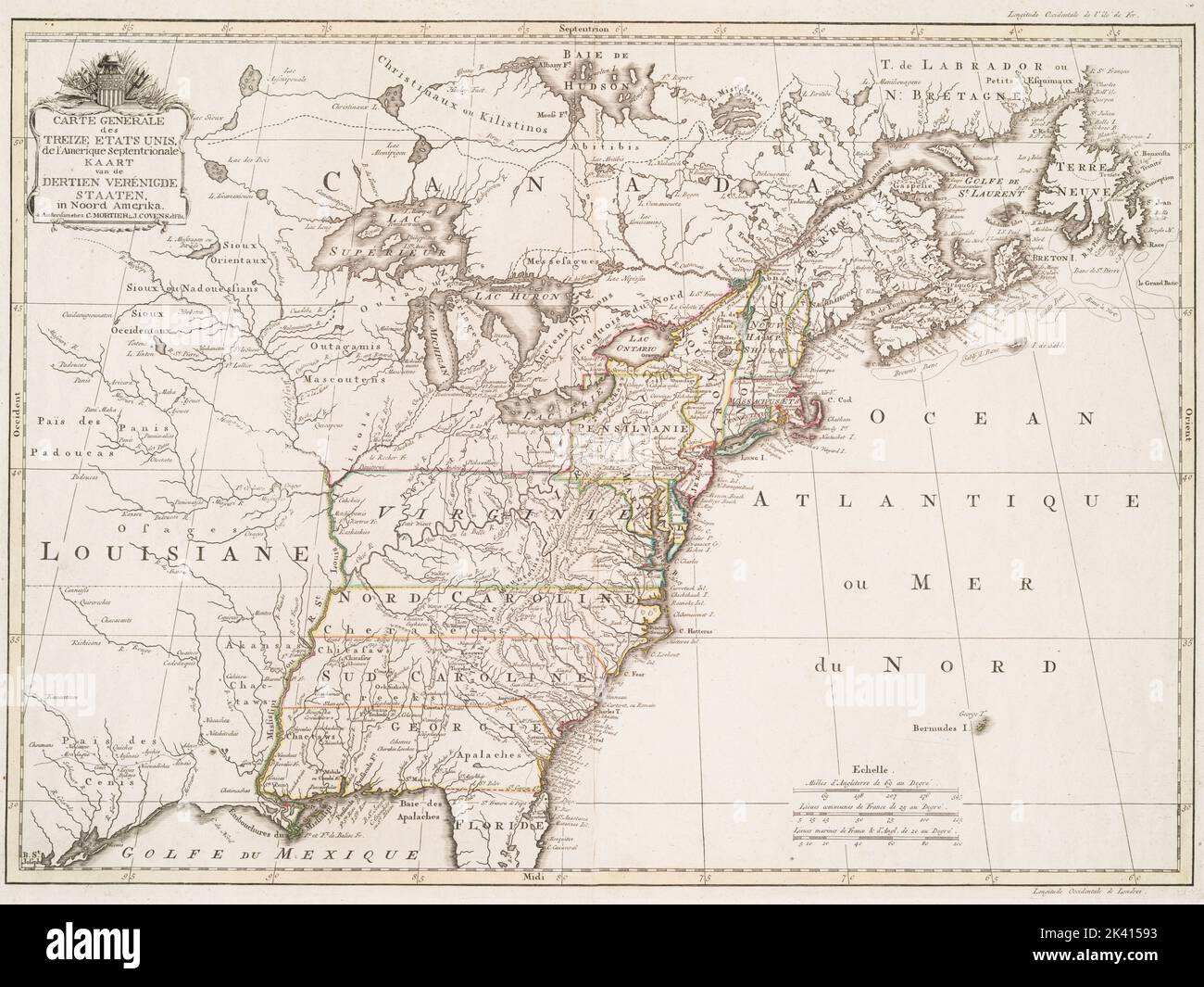 Carte generale des treize Etats unis, de l'Amérique septentrionale ...