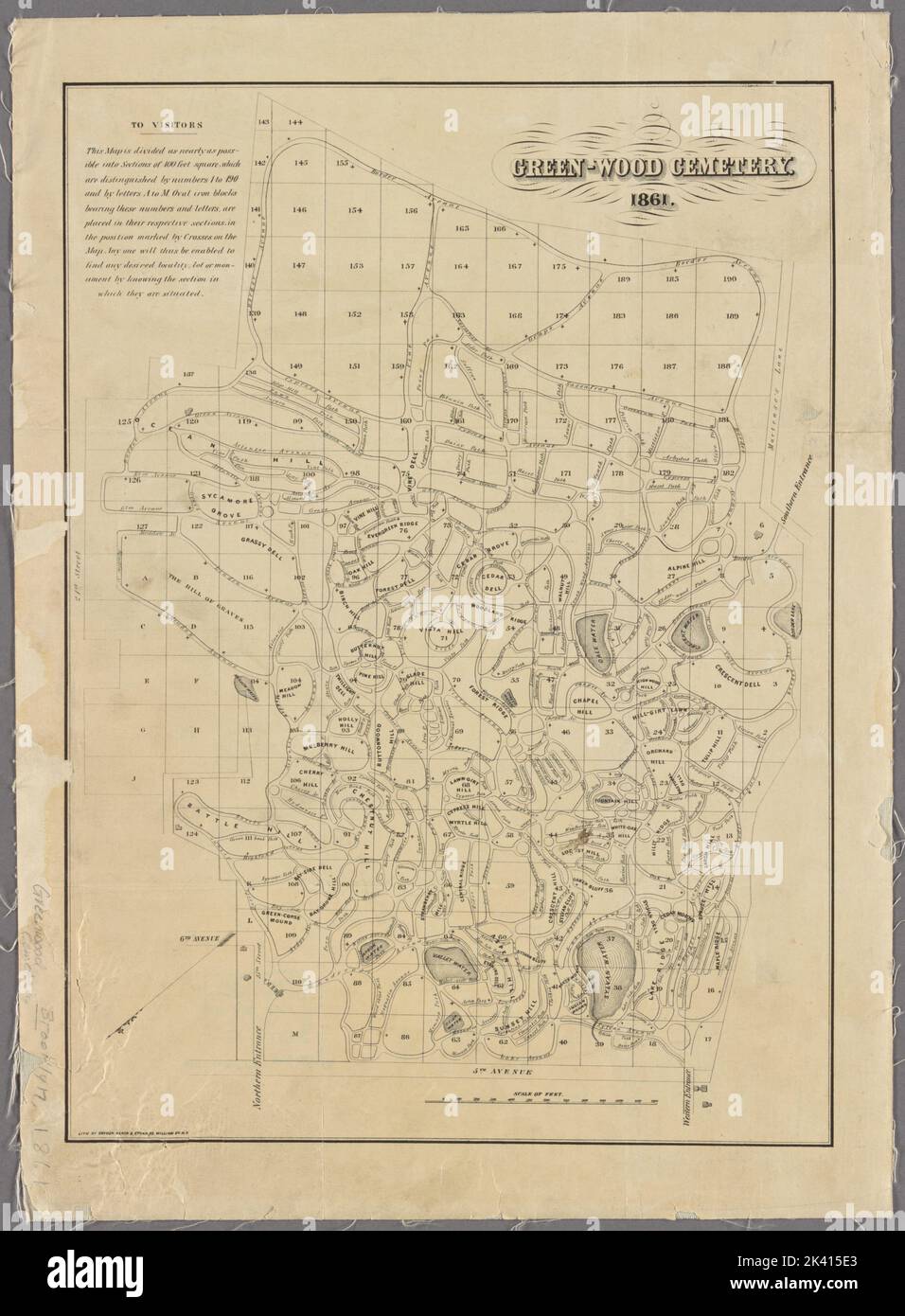 Greenwood cemetery. Cartographic. Maps. 1861. Lionel Pincus and ...