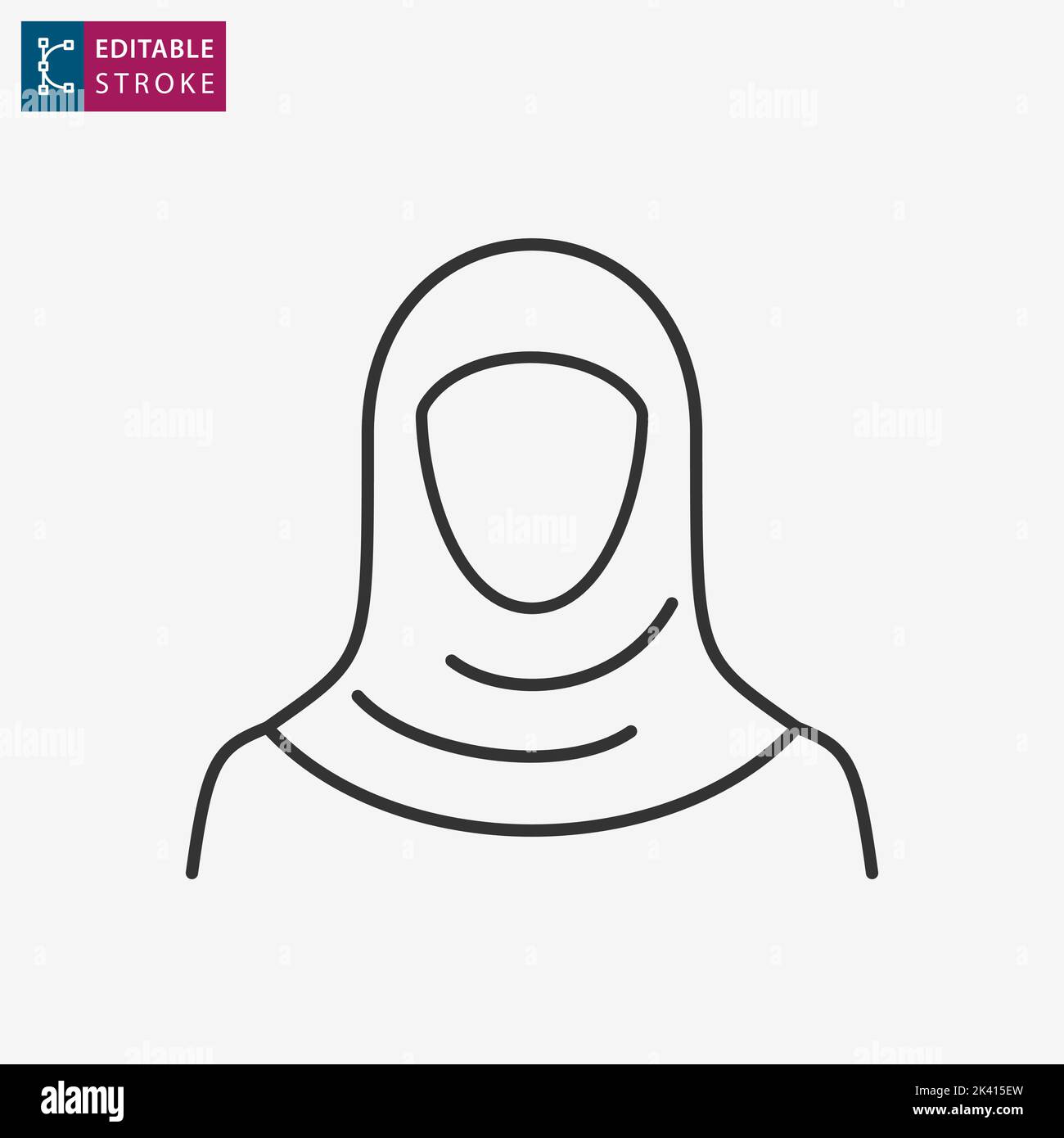 Muslim woman icon in islamic clothes. Vector illustration. Editable ...