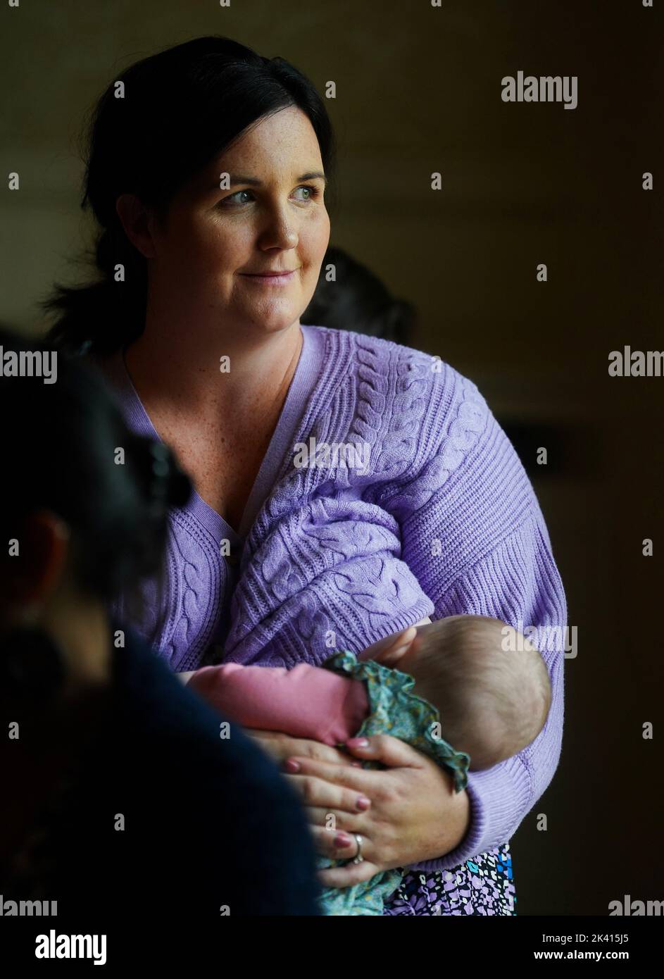 Aisling Moore feeds her four month old daughter Allie King, from Navan ...