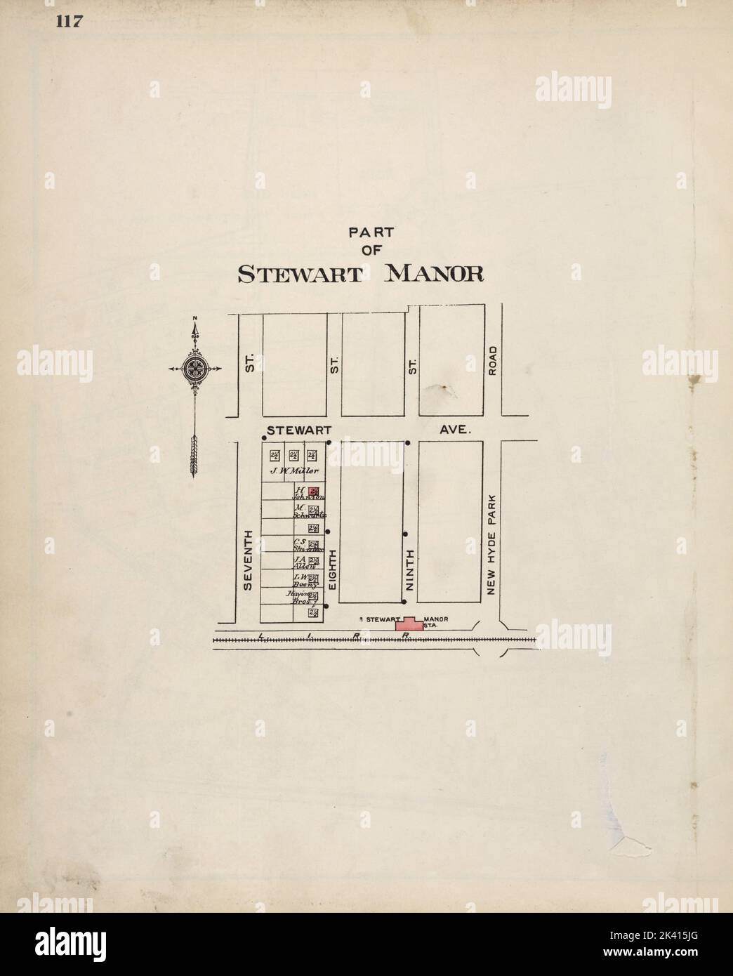 Part of Stewart Manor Cartographic. Atlases, Maps. 1914. Lionel Pincus ...