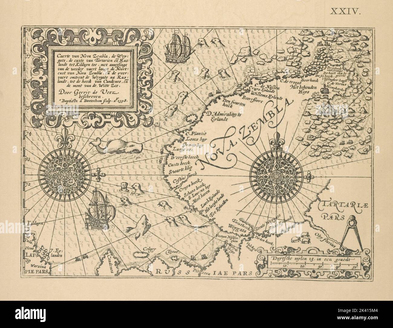 Karta Novoi Zemli Gerrita de Fera 1598g. Str. 15 A map of Novaya Zemlya ...