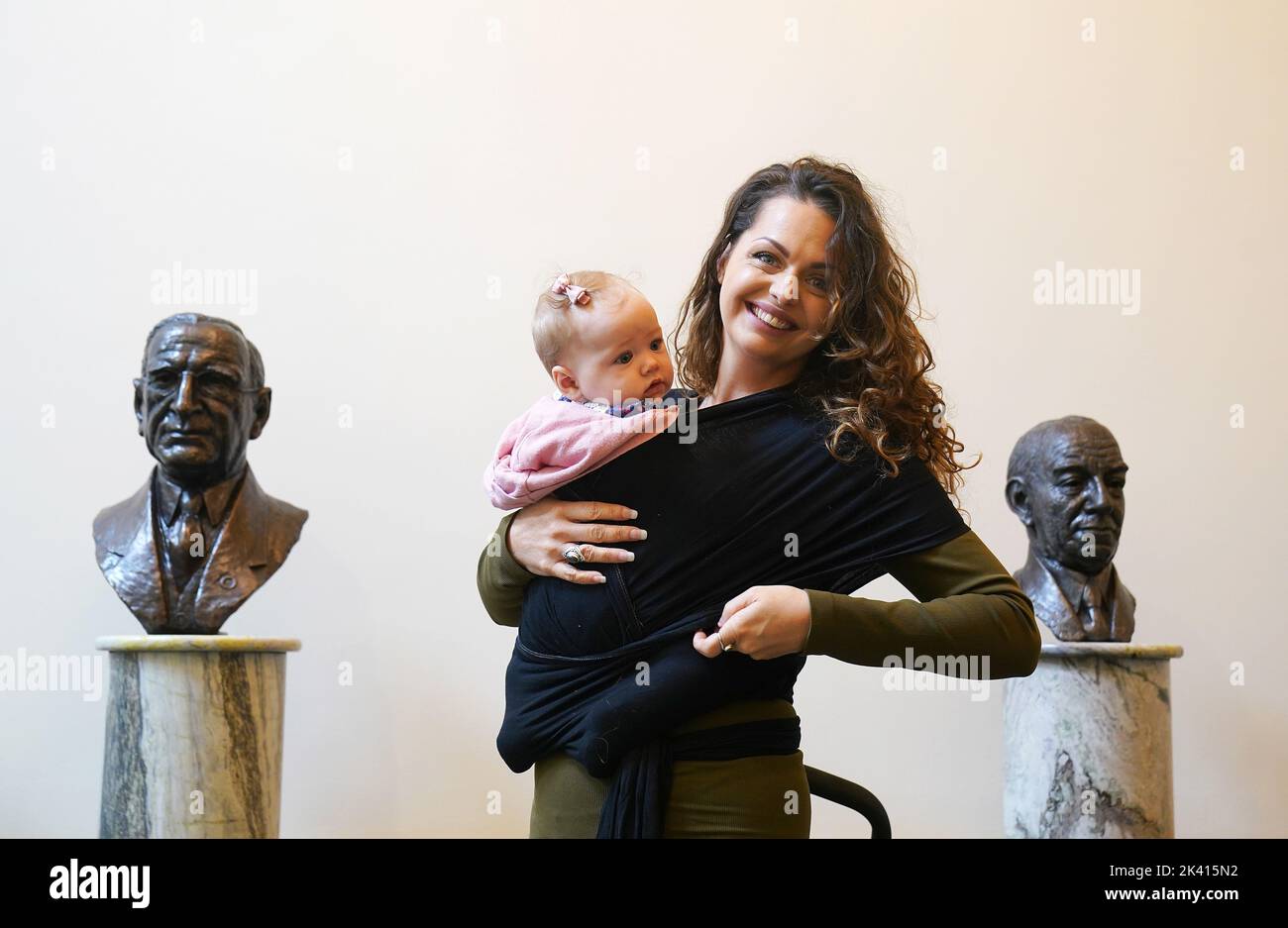 Niamh O'Donnell and her six month old daughter Amelie Kay Hingerty ...