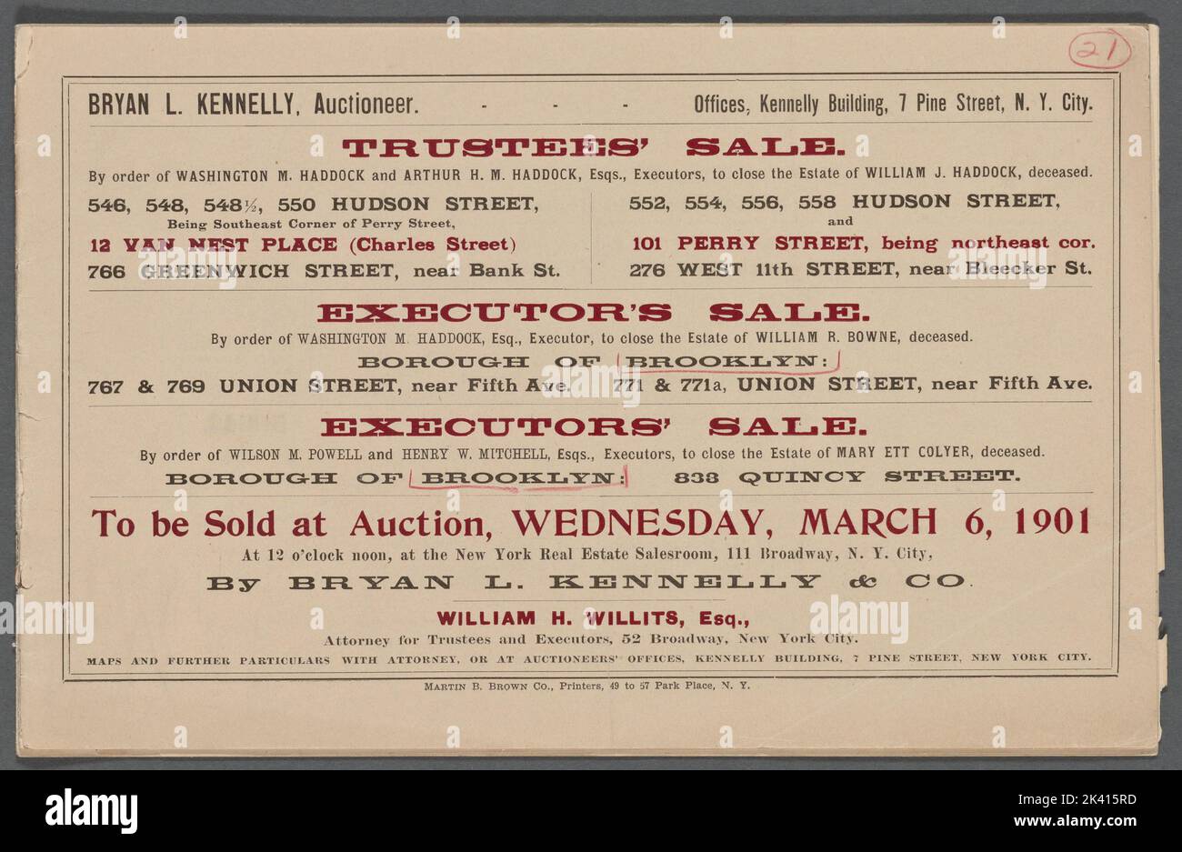 Trustees' Sale by order of Washington M. Haddock and Arthur H.M ...