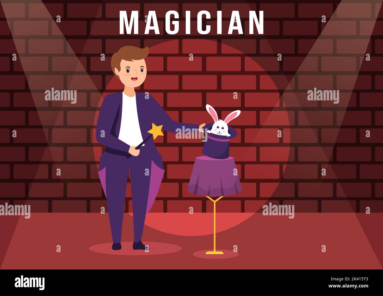 Magic show magician stage Stock Vector Images - Alamy