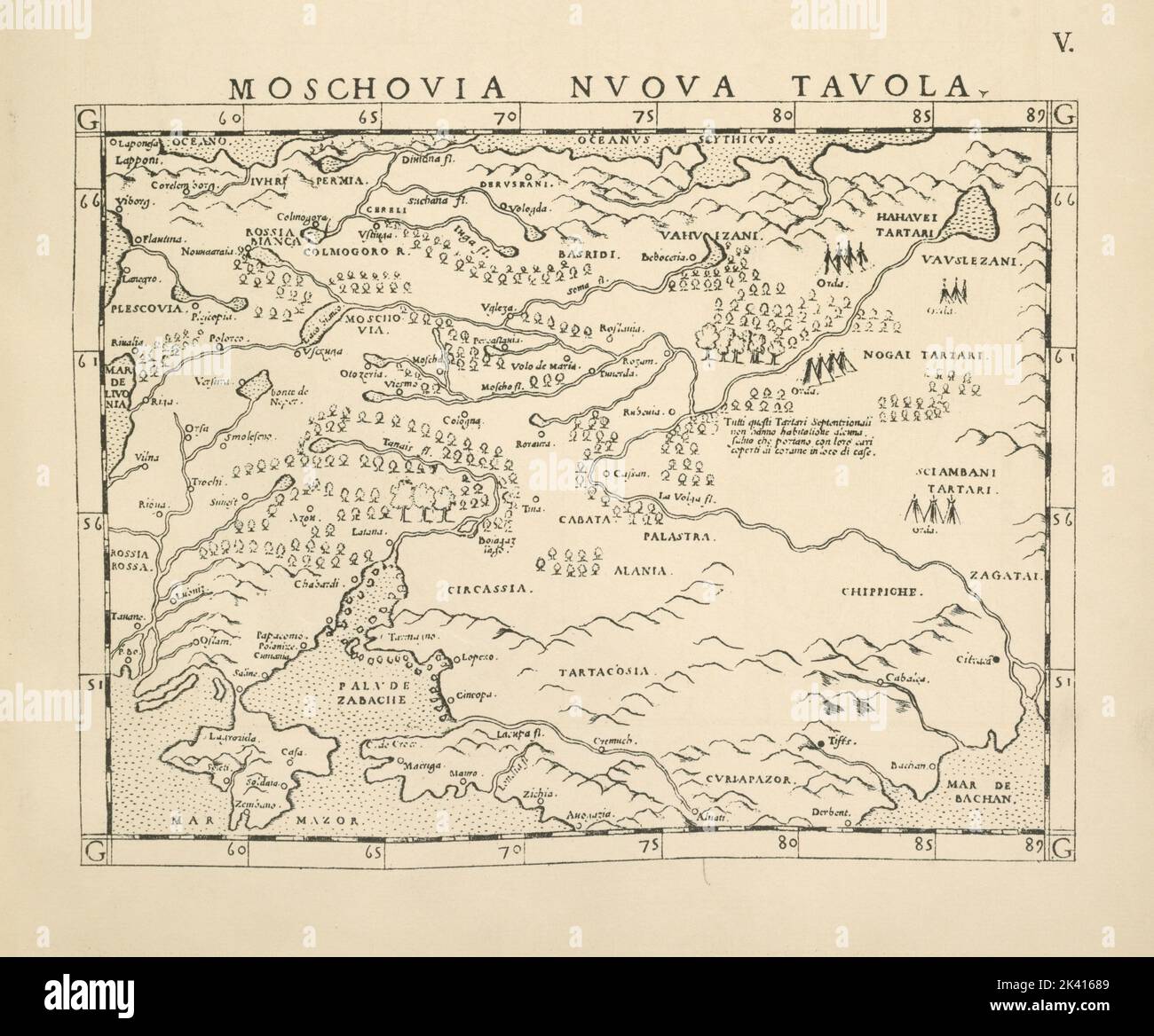 Karta Rossii Ia. Gastal'do 1548 iz italianskago perevoda Geografii ...