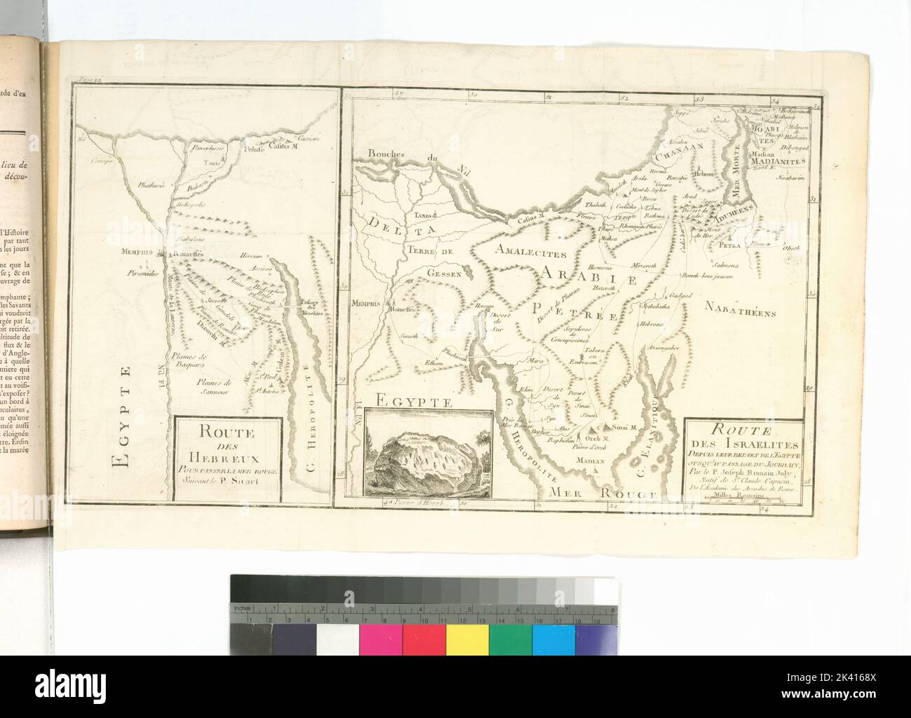 Route des Hebreux pour passer la Mer Rouge ; Pierre d'Horeb ; Route des ...