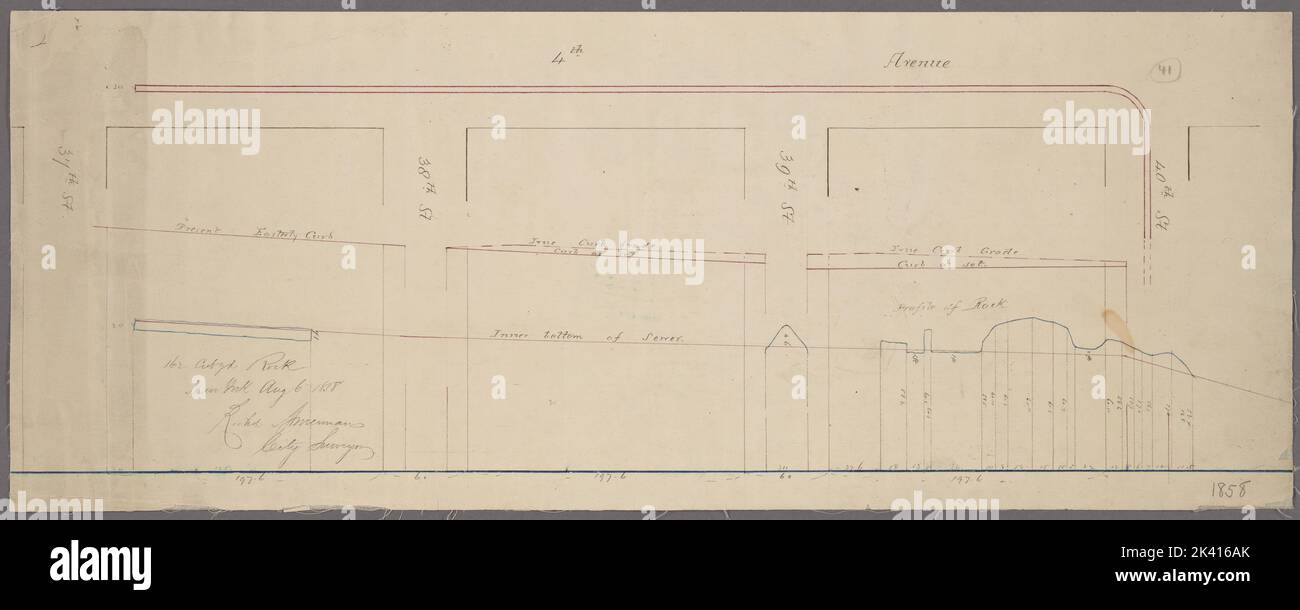 Paving map 4th Ave. from 37th to 40th Street. 1858. Cartographic. Maps ...