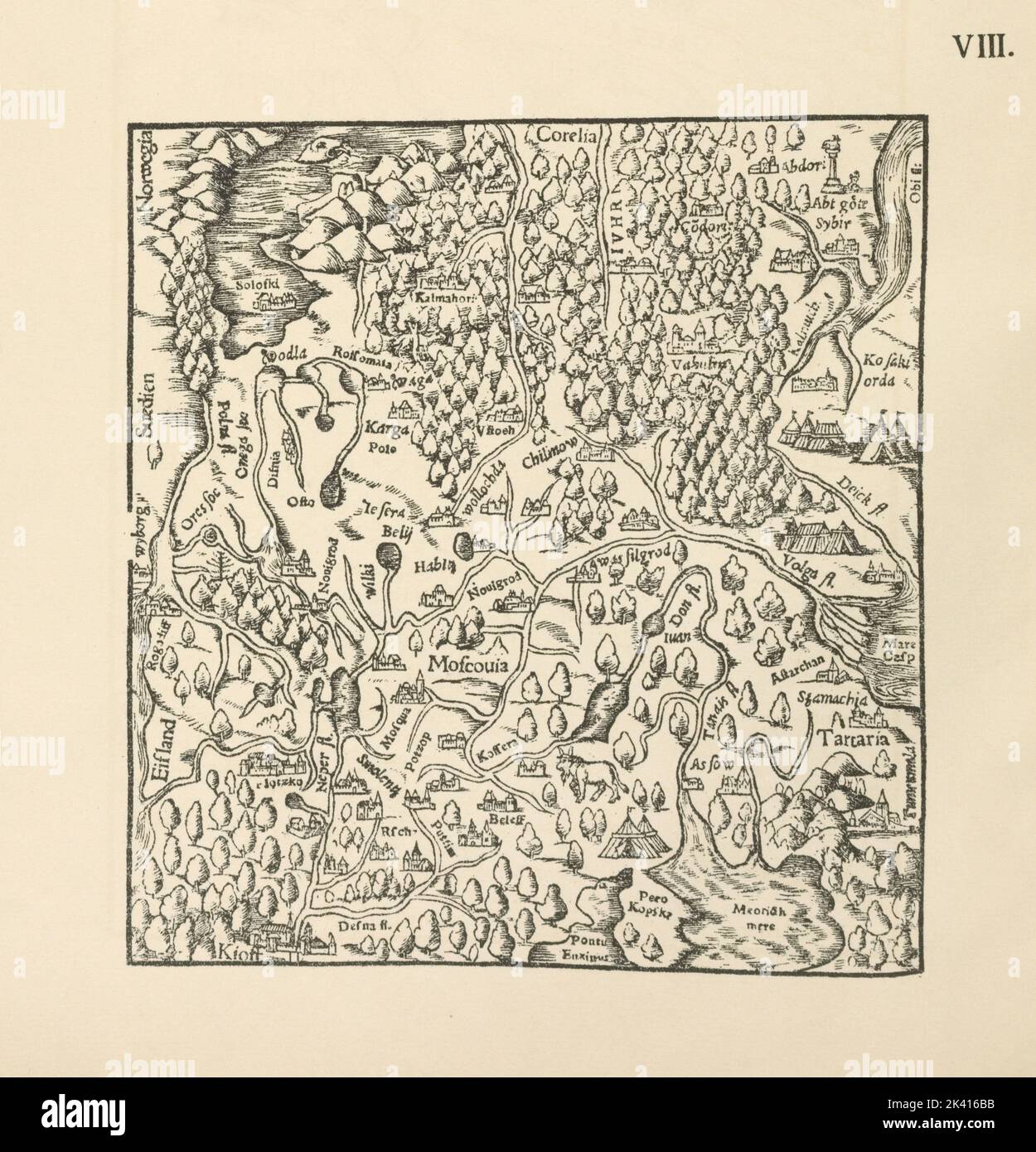 Karta Rossii Seb. Miunstera iz latinskago izdaniia ego Kosmografii ...