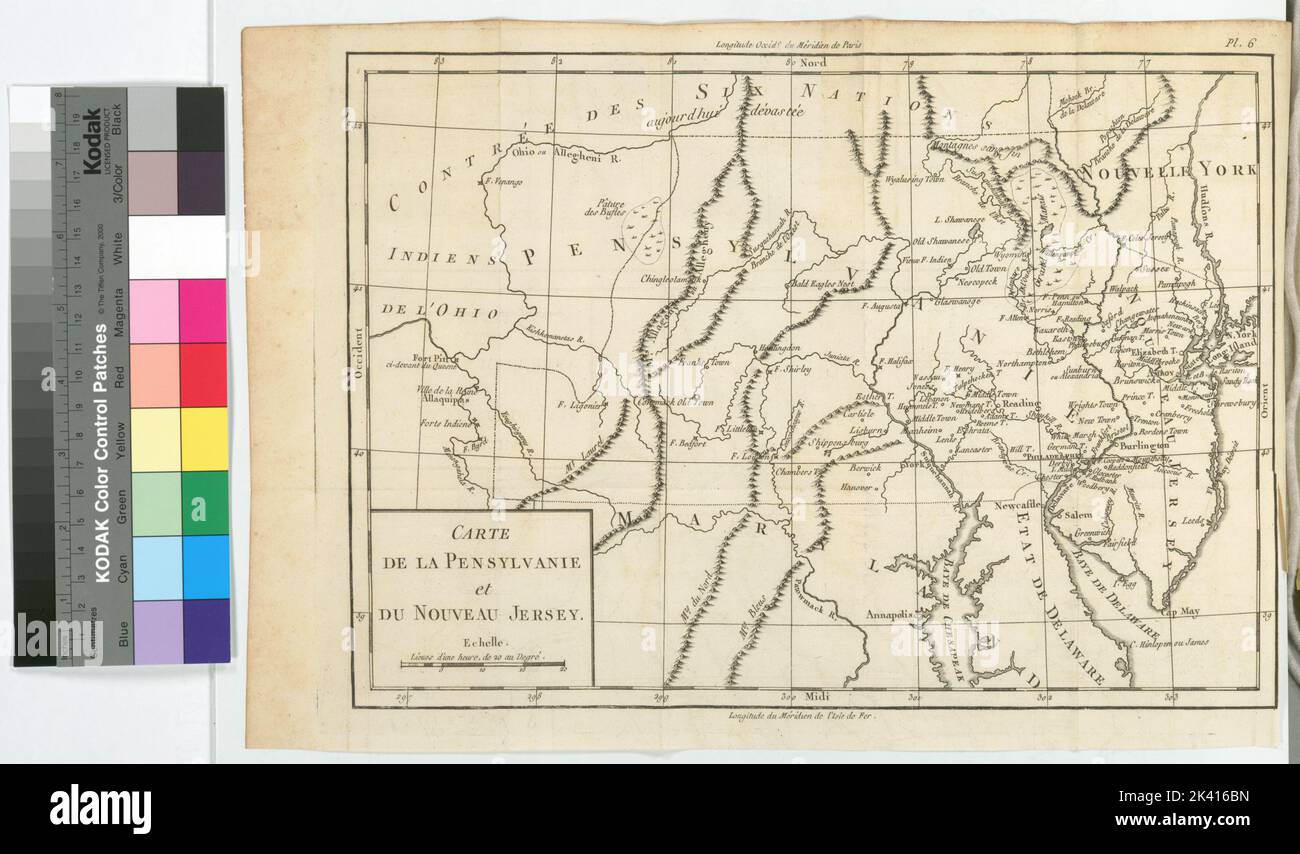 Carte de la Pensylvanie et du Nouveau Jersey Cartographic. Maps ...
