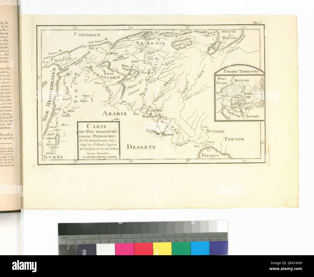 Carte des pays frequentés par les patriarches Joly, Joseph Romain, 1715 ...
