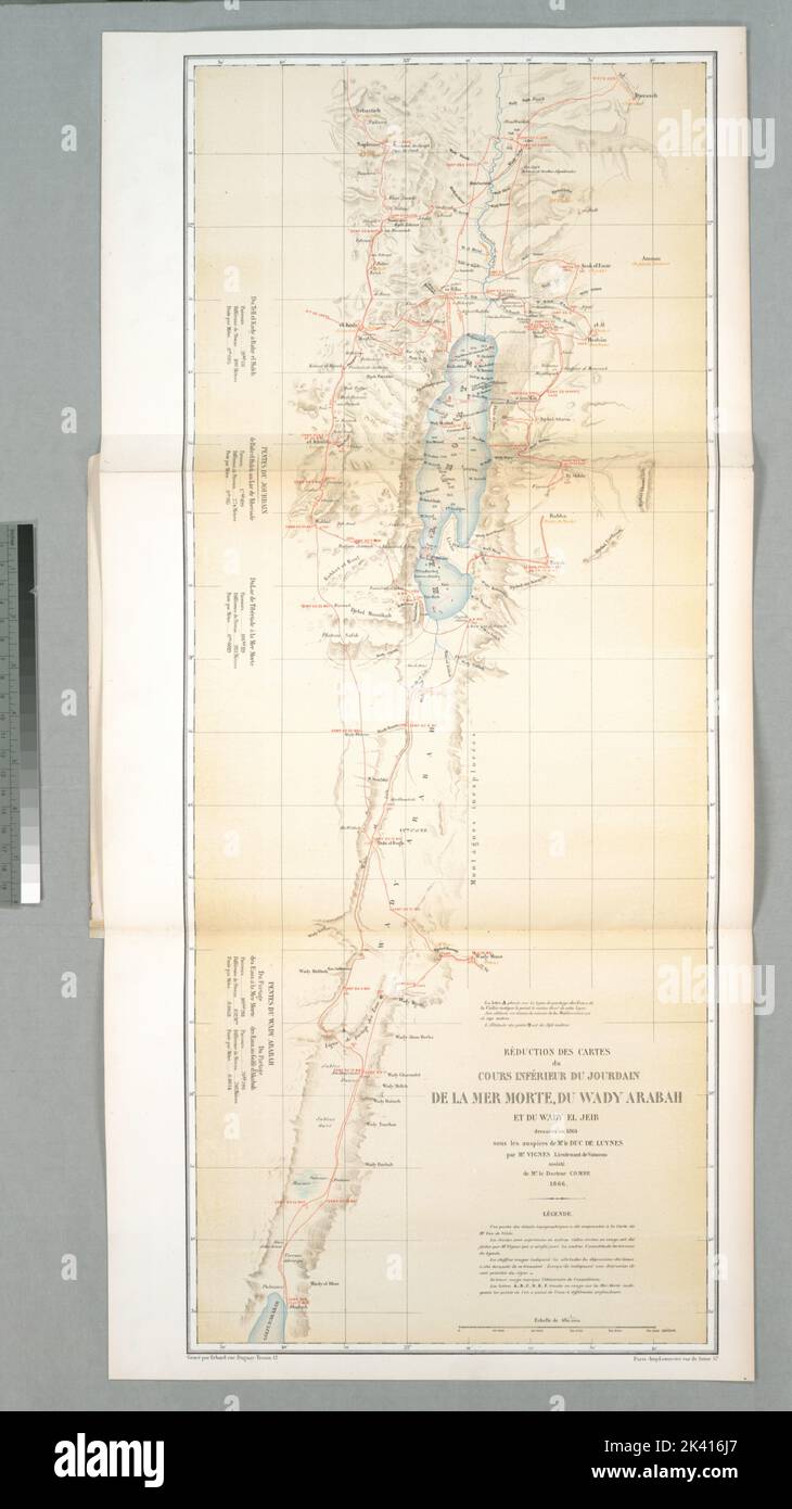 Réduction des cartes du cours inférieur du Jourdain de la Mer Morte, du ...