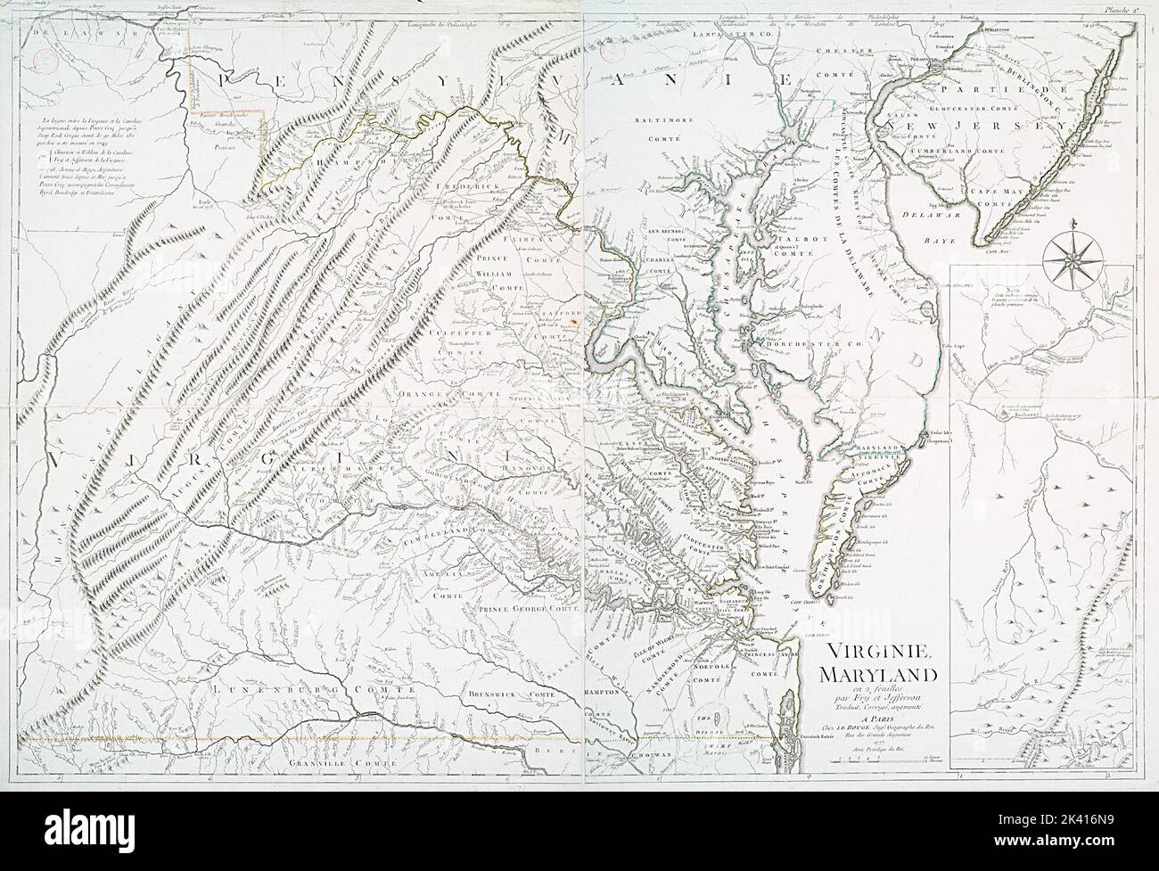 Virginie, Maryland : en 2 feuilles Cartographic. Maps. 1777. Lionel ...