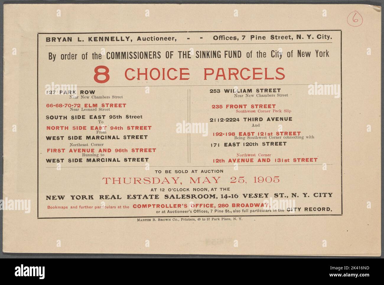 By order of the Commissioners of the Sinking Funs of the City of New ...