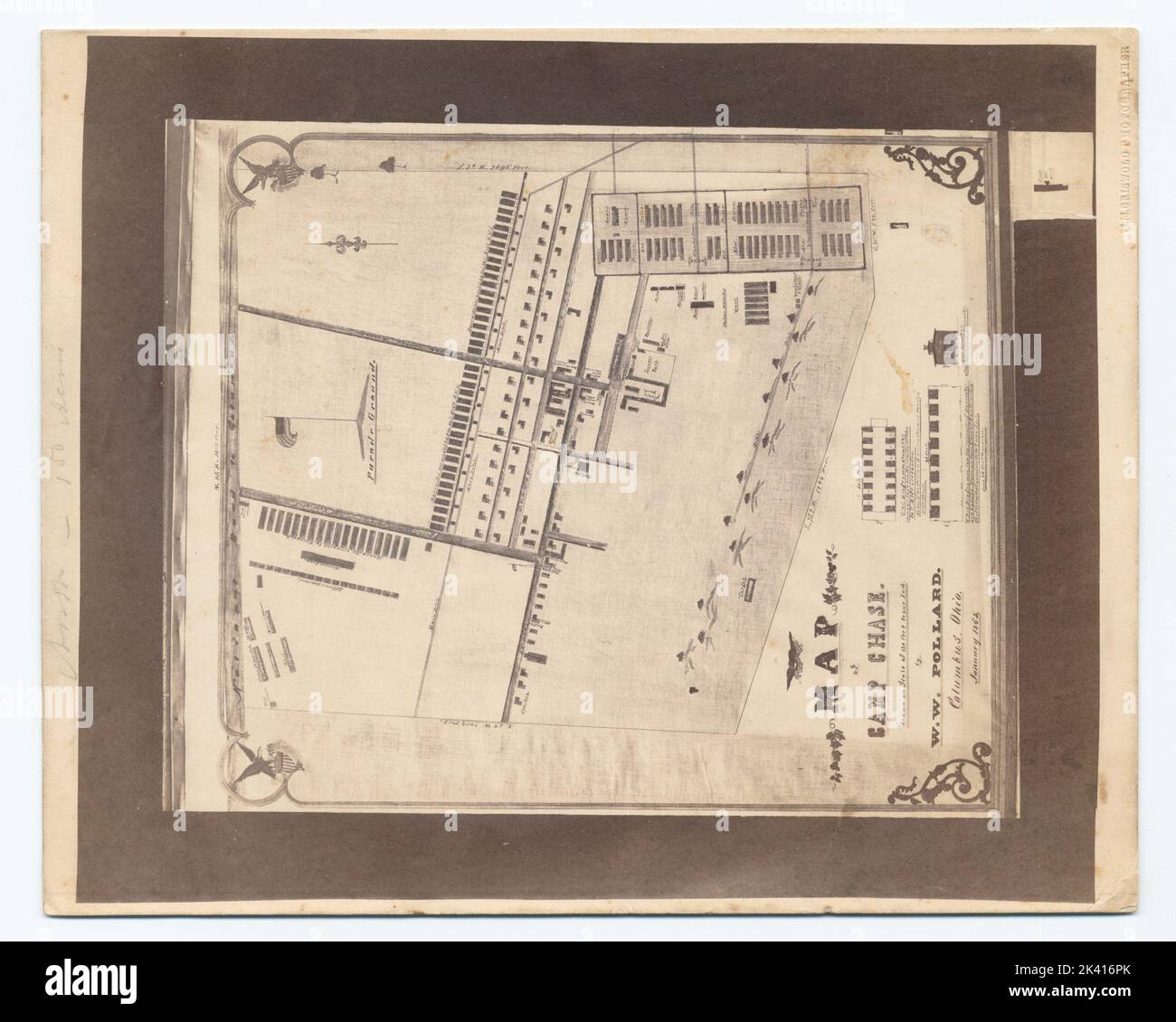Map of Camp Chase. Drawn on a scale of 120 feet to one inch. By W.W ...