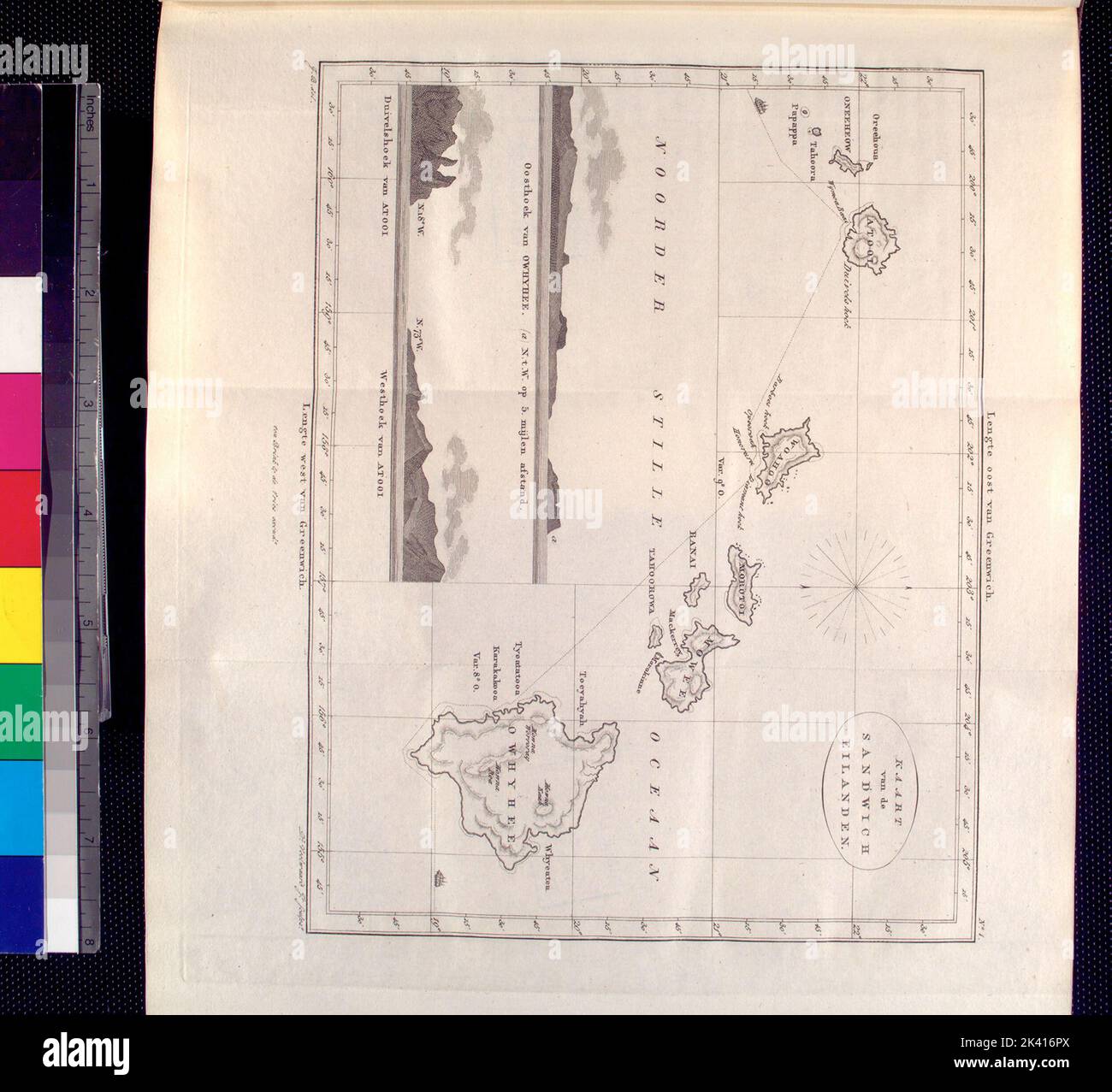 Kaart van de Sandwich Eilanden. Boelen, Jacobus, 1791-1876 ...