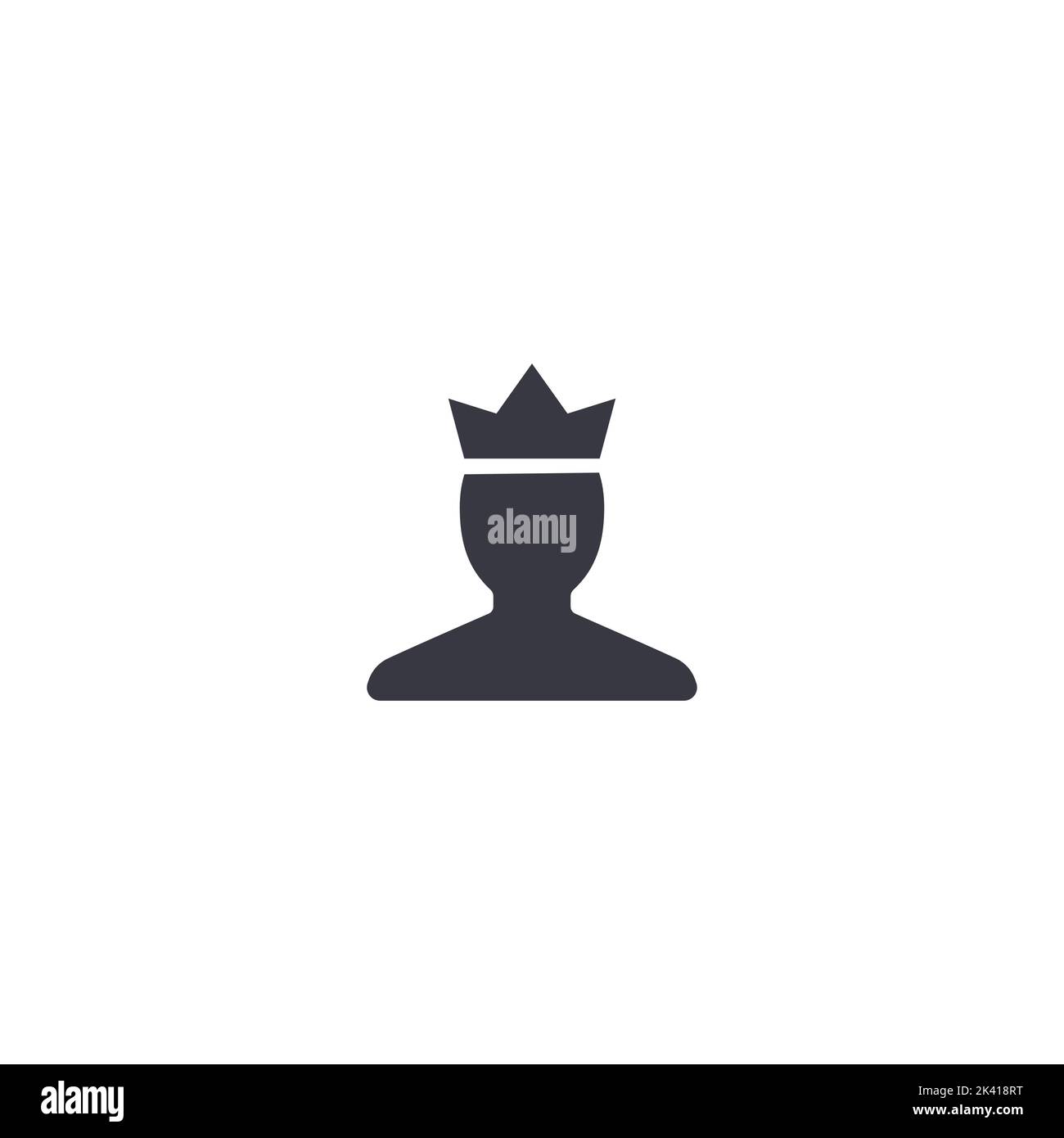 Customer membership client crown icon. VIP member king pictogram person ...