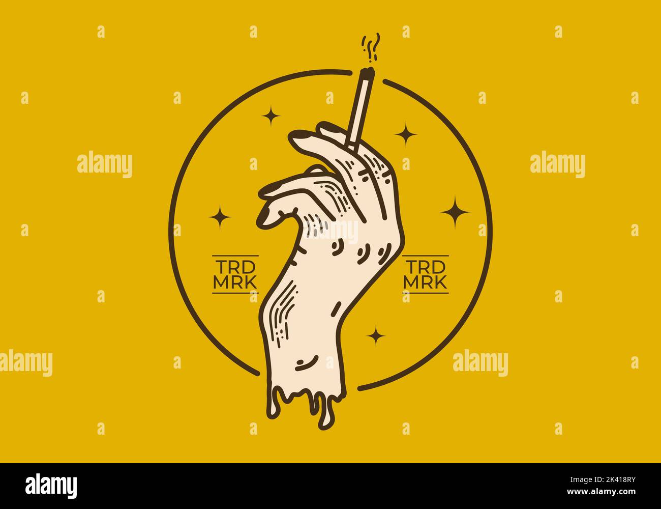 Vintage retro art design of a hand holding cigarette Stock Vector Image ...