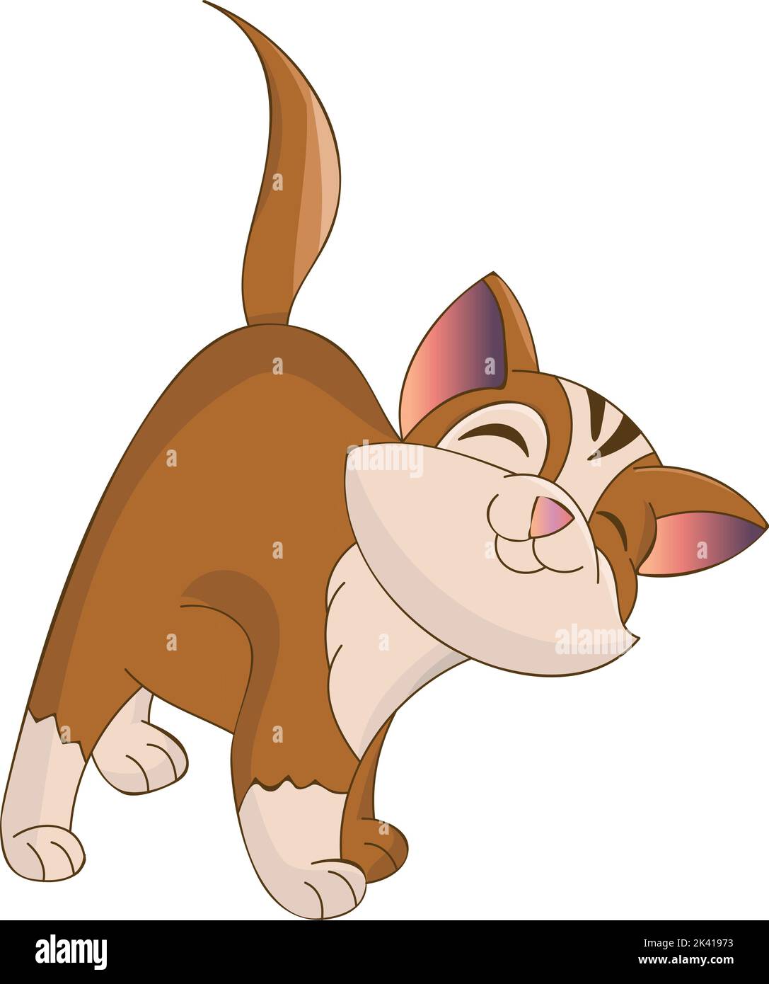 Vector cat front brown cute Stock Vector Image & Art - Alamy
