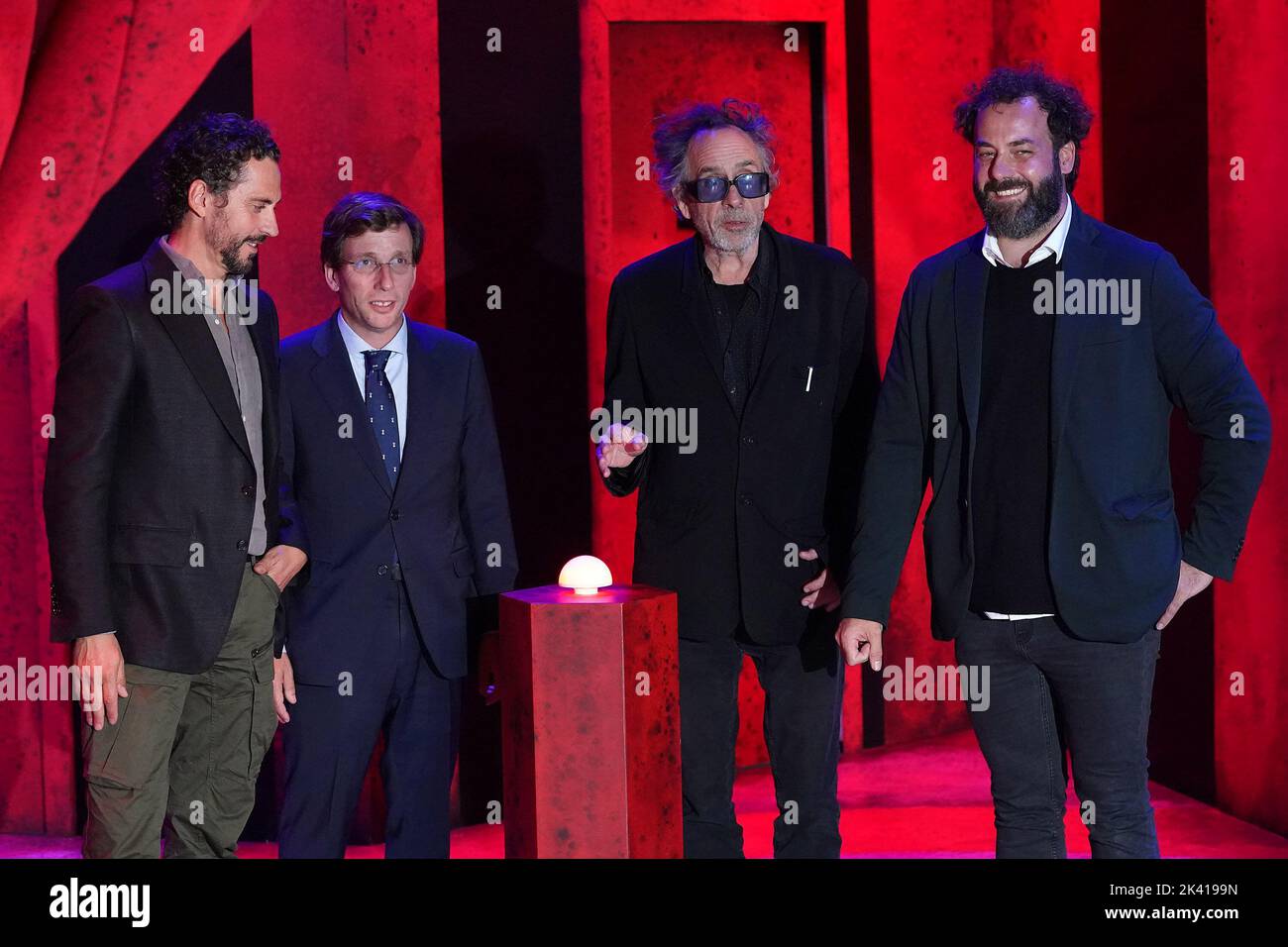 (L to R) Spanish actor Paco Leon, Mayor of Madrid Jose Luis Martinez ...