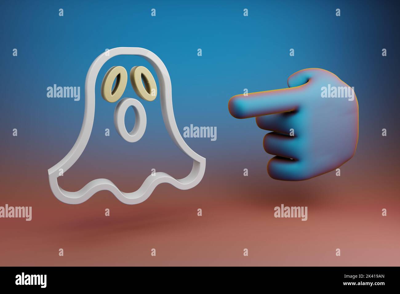 Beautiful illustrations abstract Hand index finger points to ghost ...