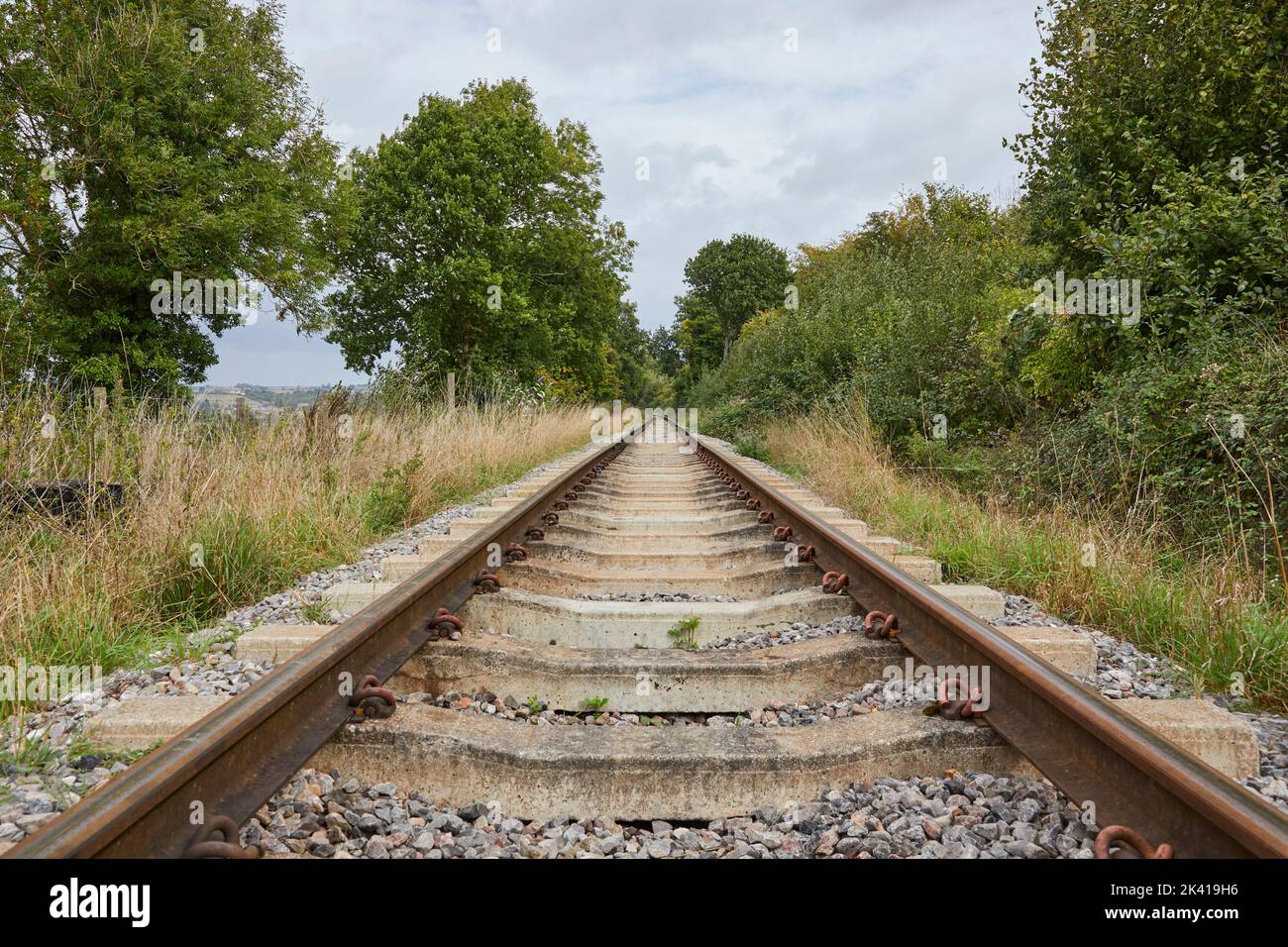 A disused train track in Somerset Stock Photo - Alamy