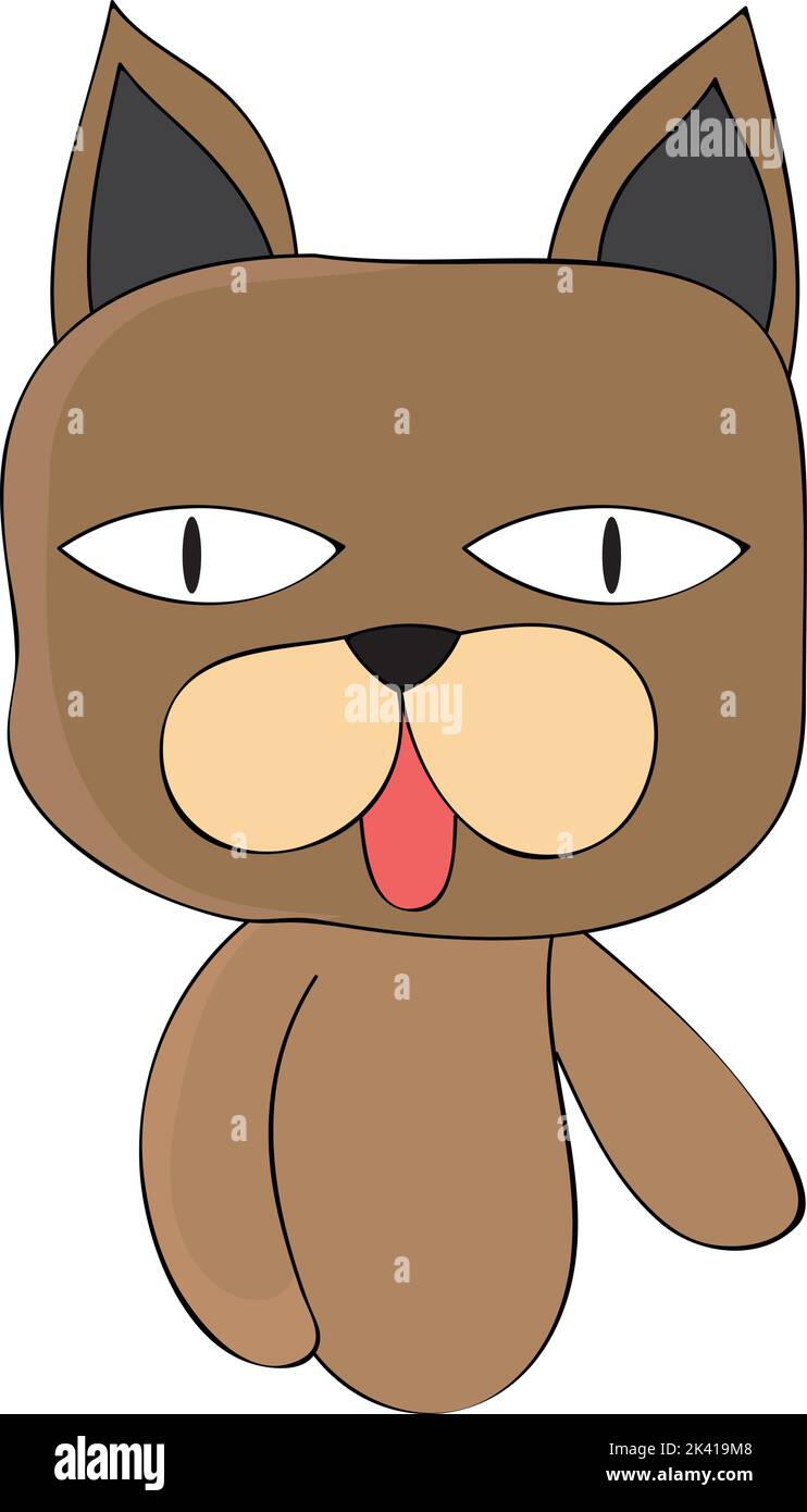 Vector cat front brown cute Stock Vector Image & Art - Alamy