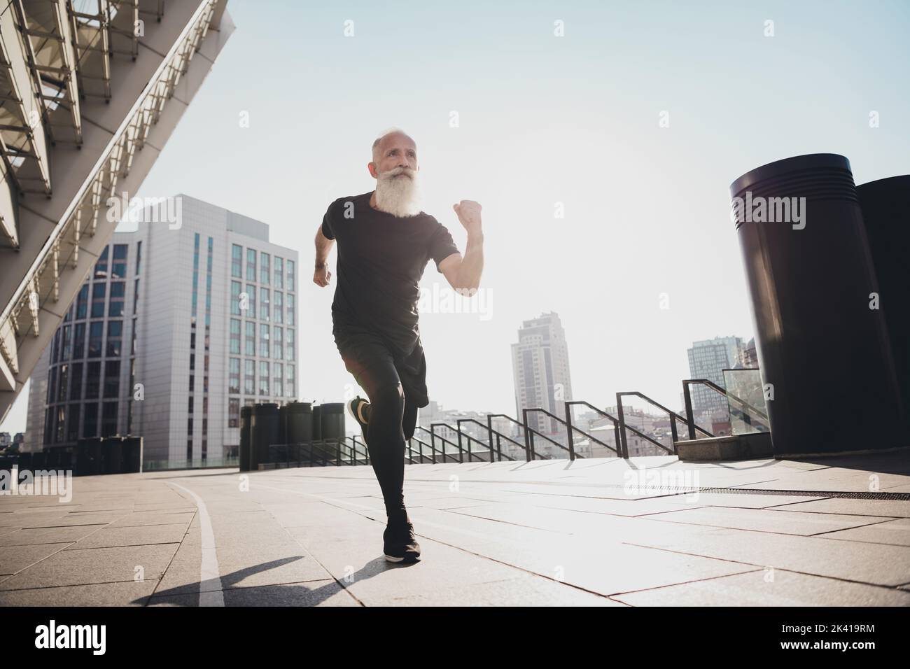 Full length body size view of attractive powerful successful motivated ...