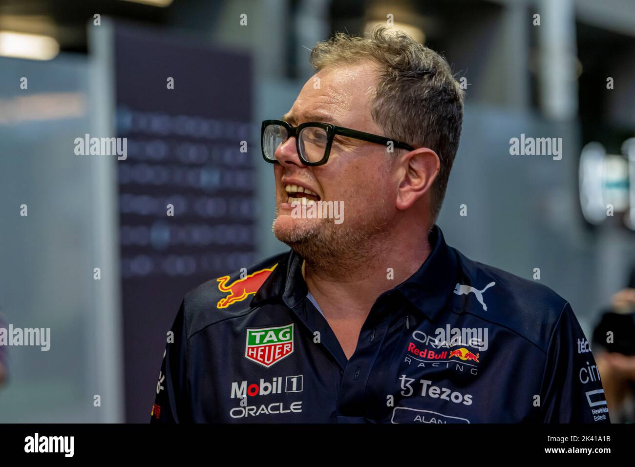 Marina Bay, Singapore, 29th Sep 2022, Alan Carr attending the build up ...