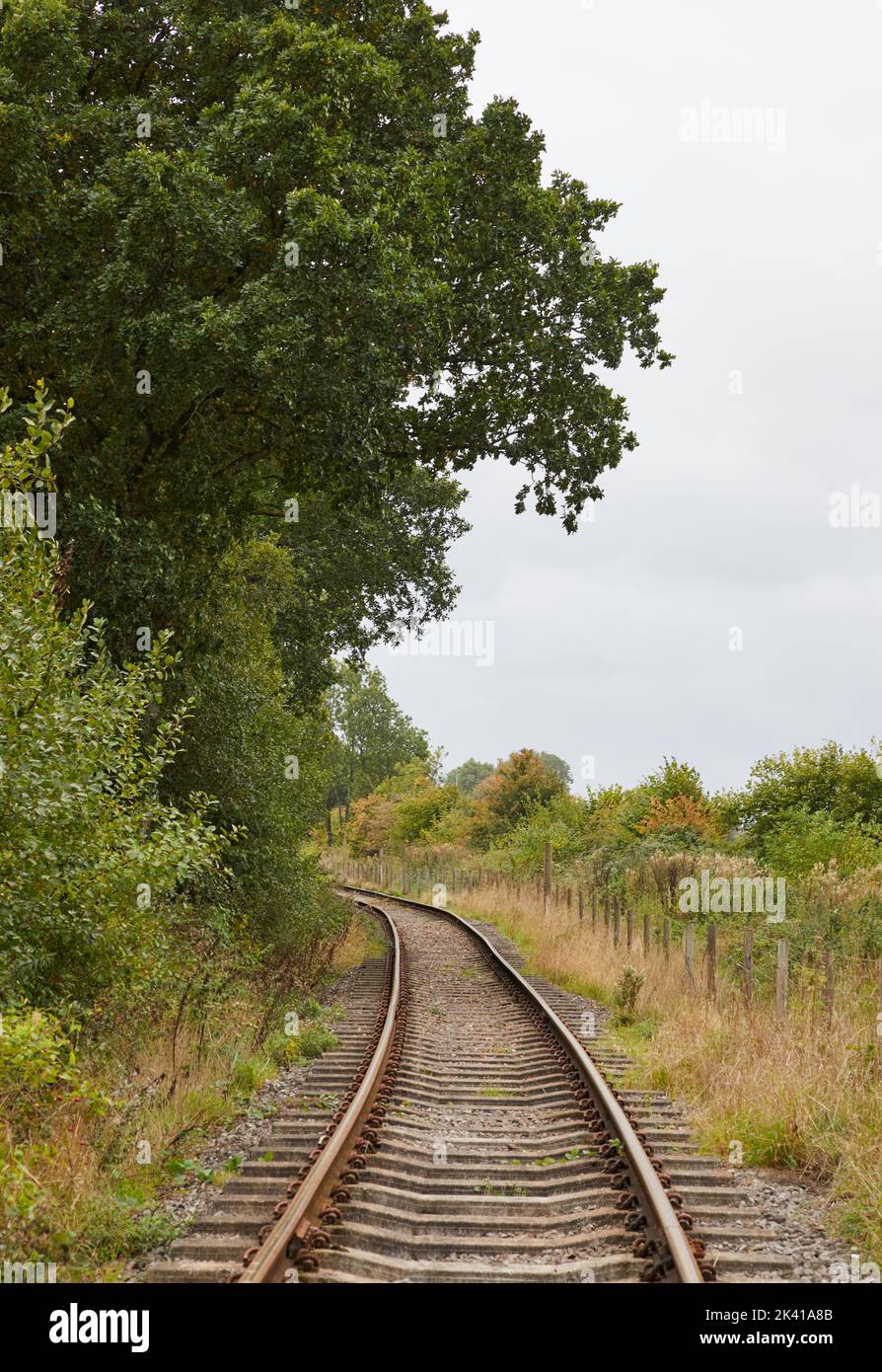 Long row train tracks hi-res stock photography and images - Alamy