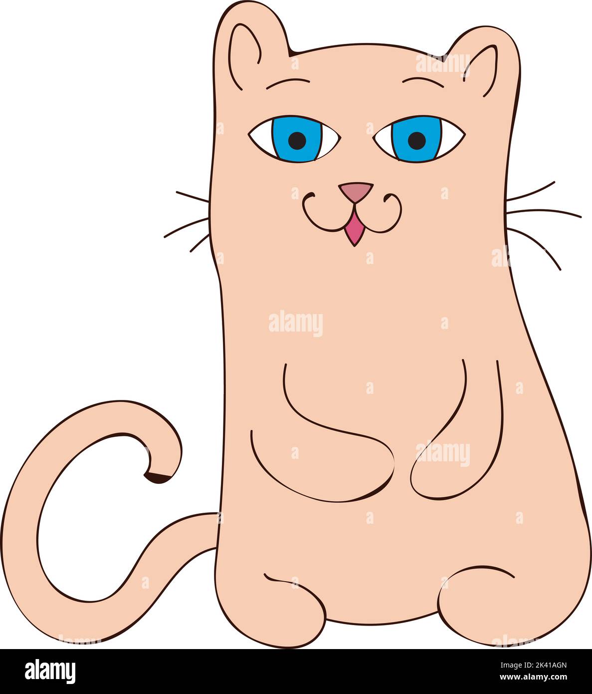Vector cat front brown cute Stock Vector Image & Art - Alamy