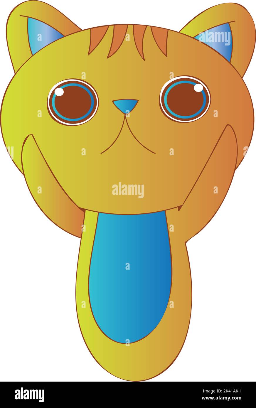 Vector cat front brown cute Stock Vector Image & Art - Alamy