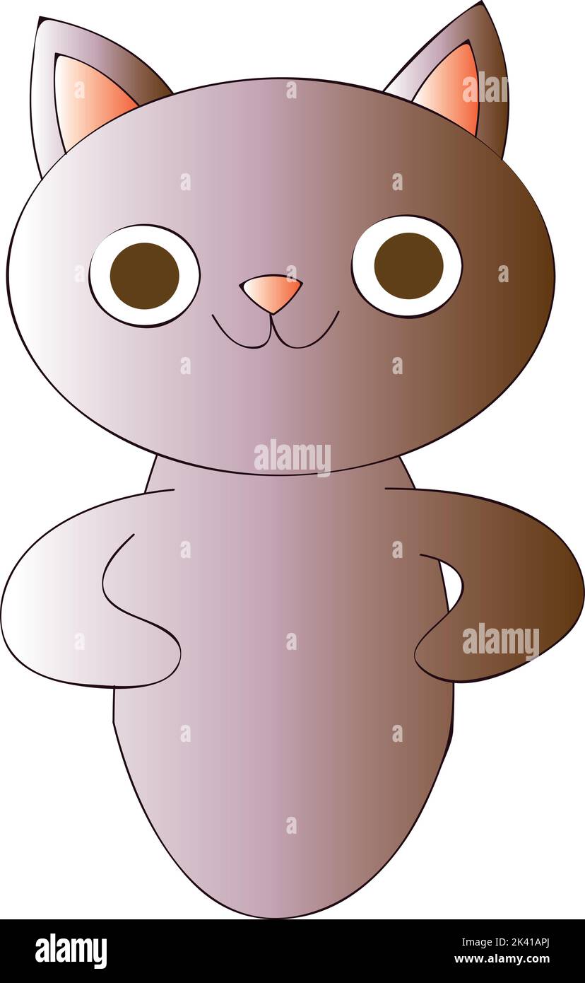 Vector cat front brown cute Stock Vector Image & Art - Alamy