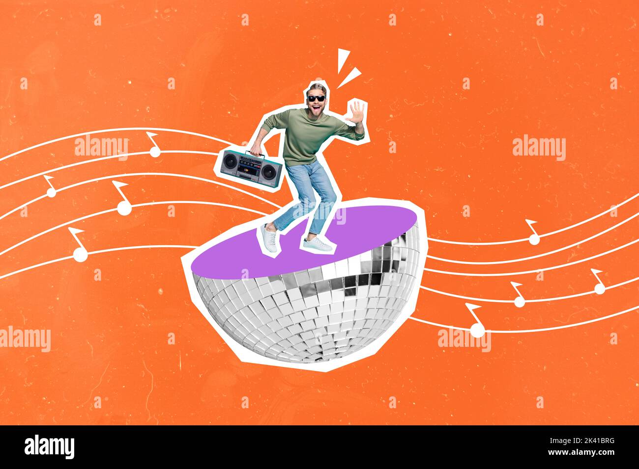 3d man party disco ball hi-res stock photography and images - Alamy