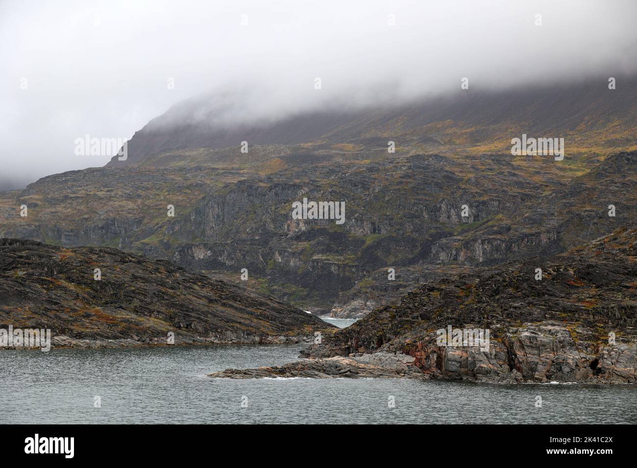 View of the coast from the small municipality of Upernavik, Greenland ...