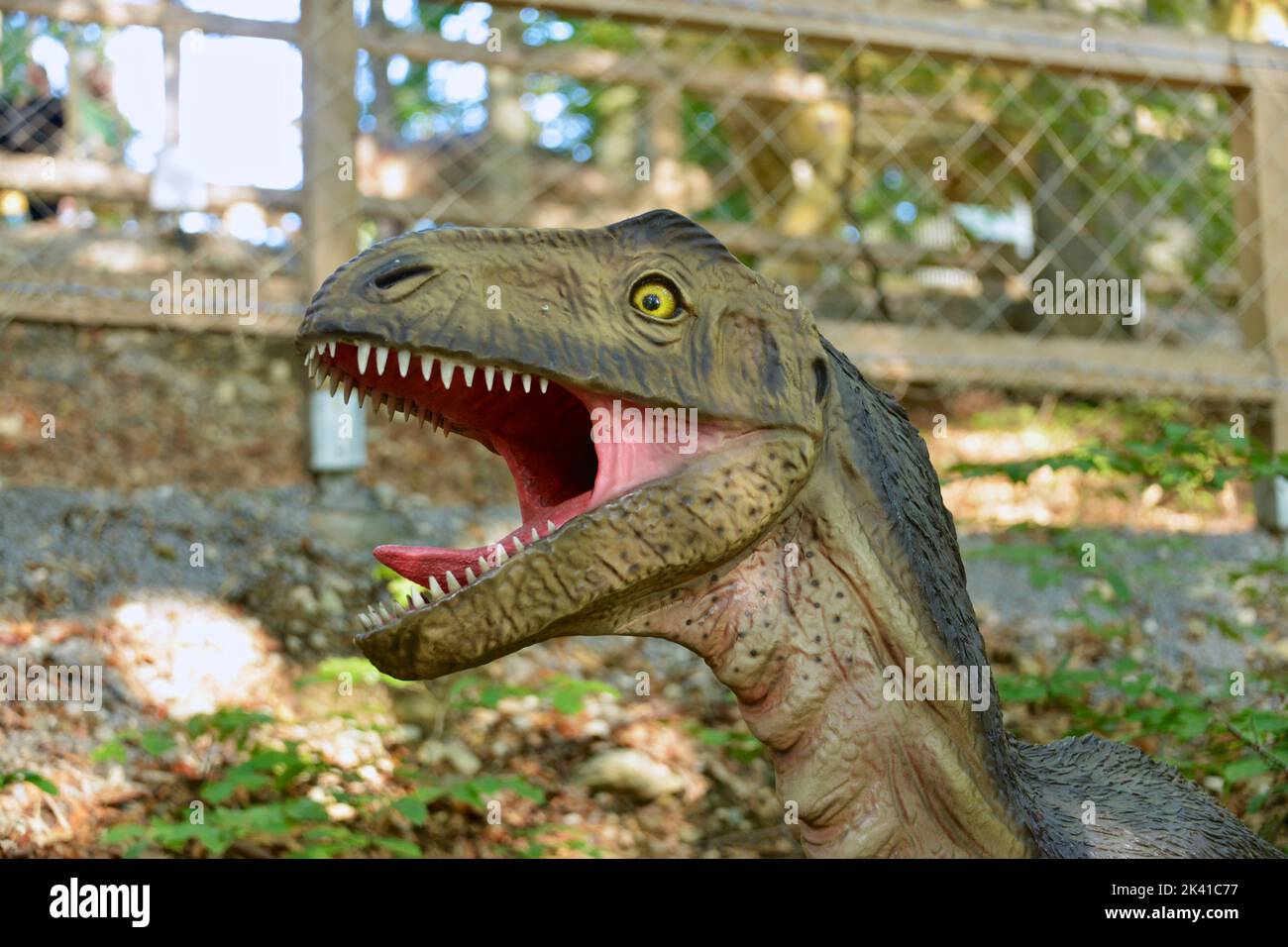 Model of a dinosaur in Dino Parc in Rasnov, Romania Stock Photo - Alamy