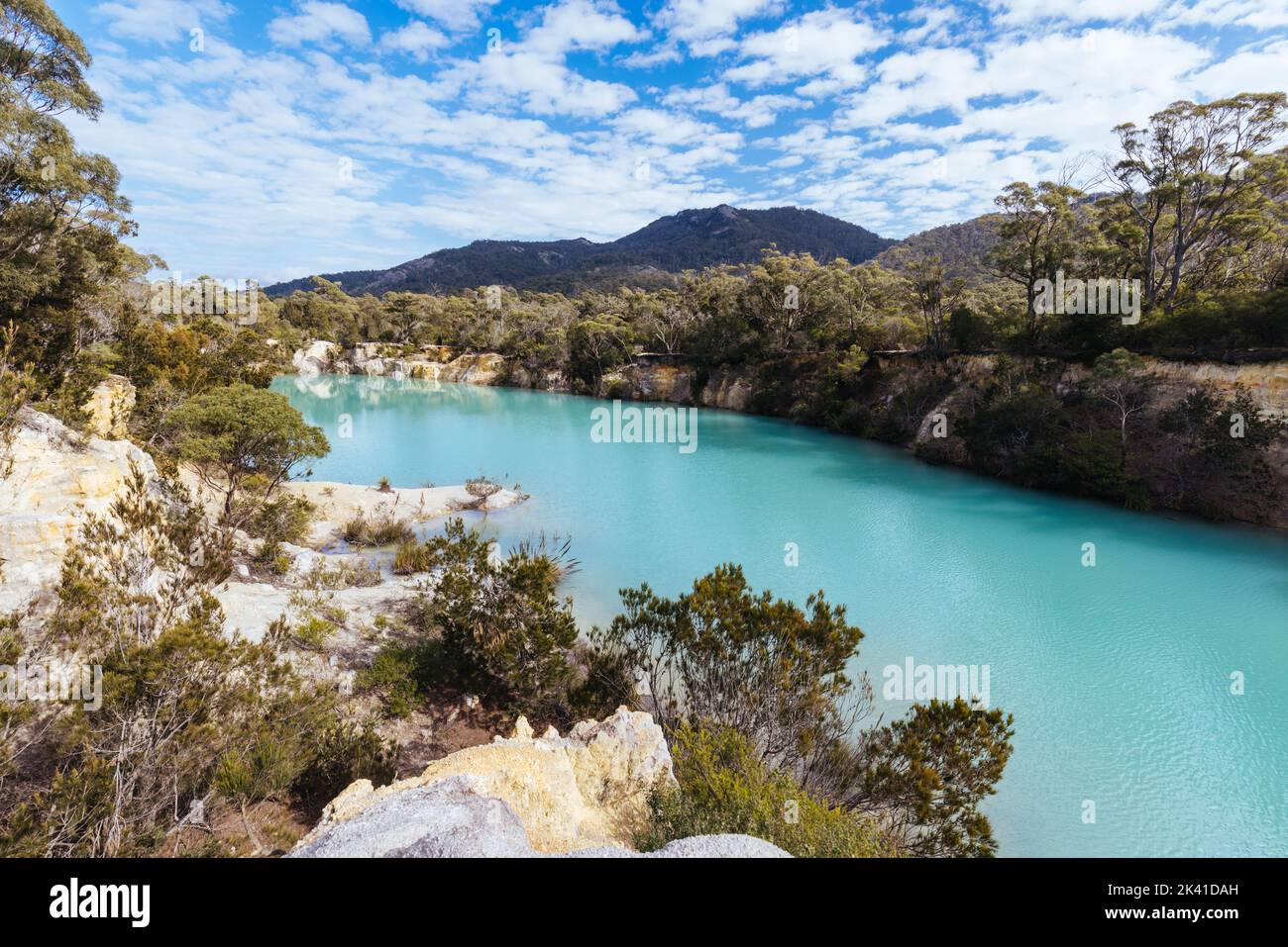Little Blue Lake in Tasmania Australia Stock Photo - Alamy