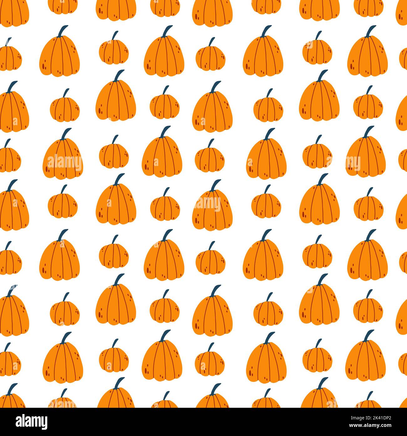 Seamless pattern for Thanksgiving, Halloween with pumpkin in hand drawn ...