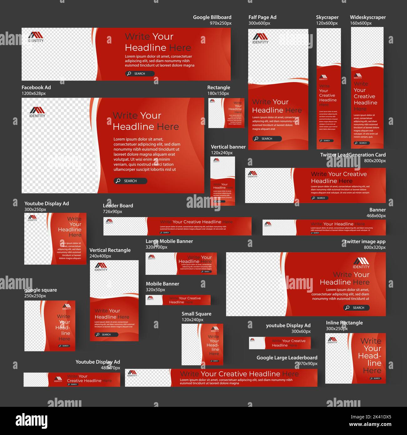 modern web mega bundle for sales promotion gradient color layout design ...