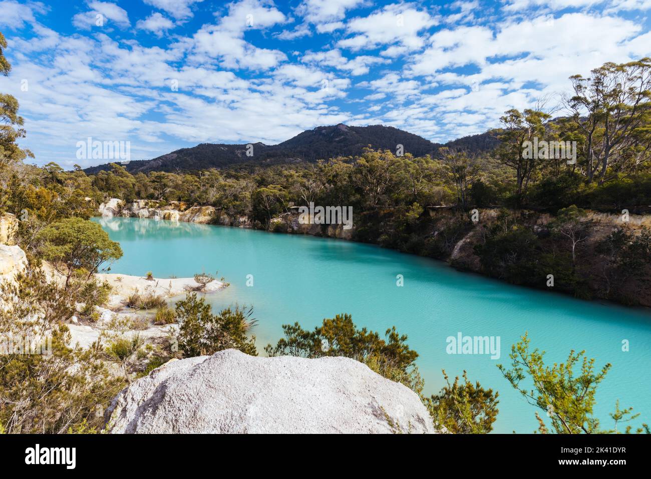 Little Blue Lake in Tasmania Australia Stock Photo - Alamy