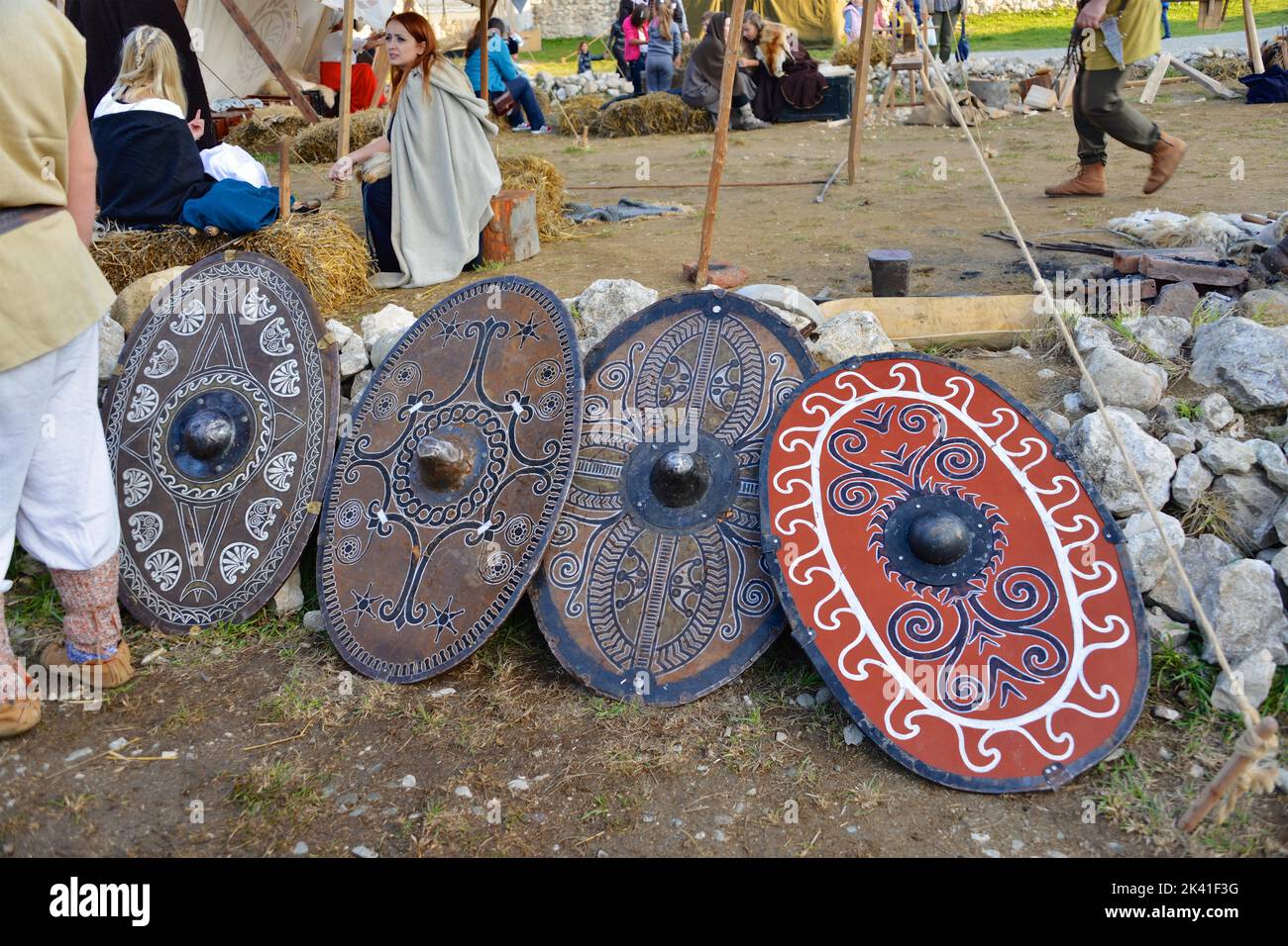 Golden defense shield hi-res stock photography and images - Alamy