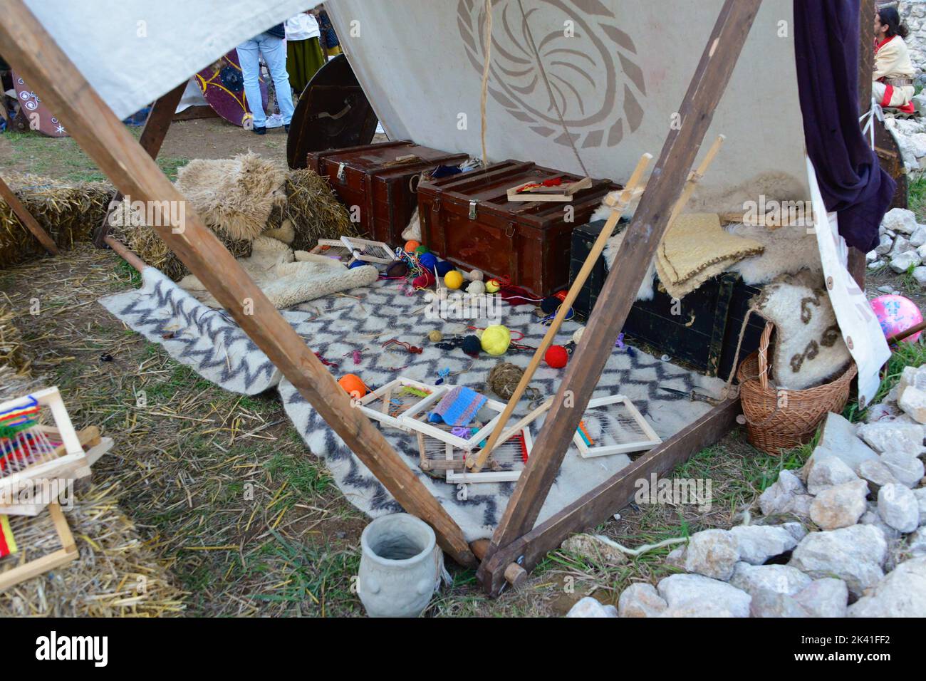 Ancient ball of threads Stock Photo - Alamy