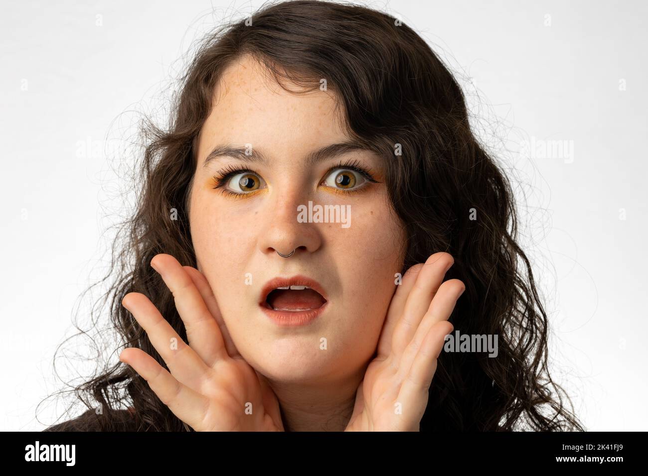 Surprise model hi-res stock photography and images - Alamy