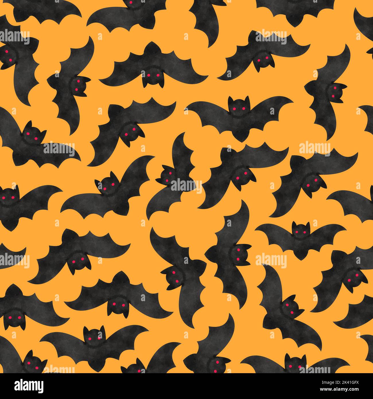 Halloween bat seamless pattern watercolor Stock Photo - Alamy