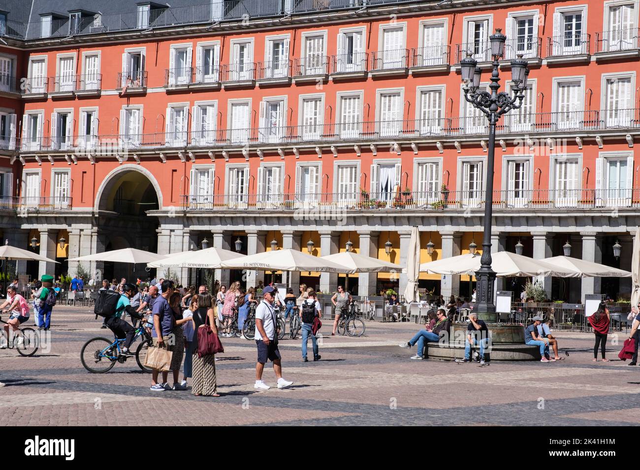 Spain, Madrid. People in the Plaza Mayor Stock Photo - Alamy