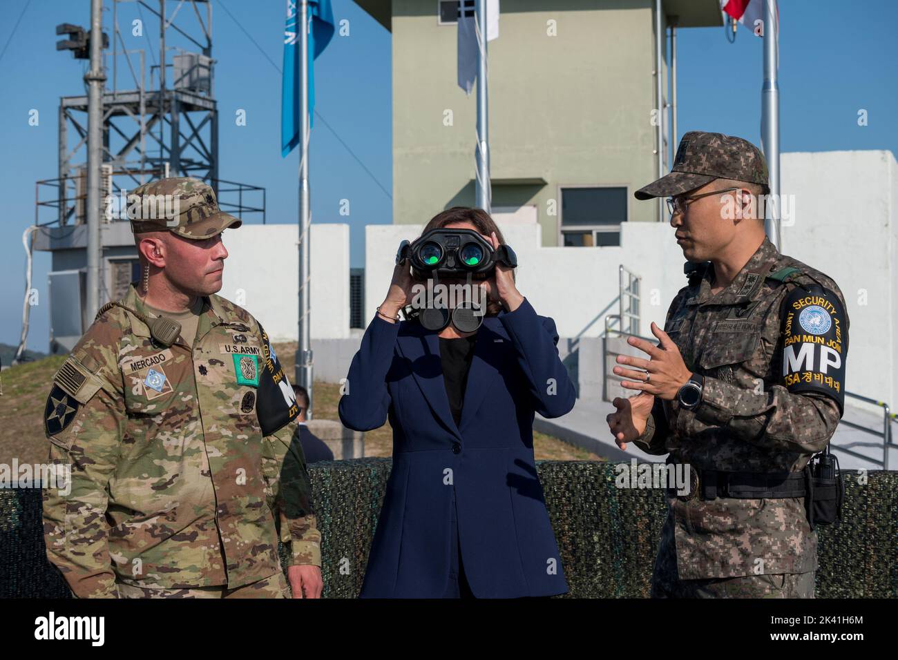 Seoul, South Korea. 29th Sep, 2022. Vice President Kamala Harris looks ...
