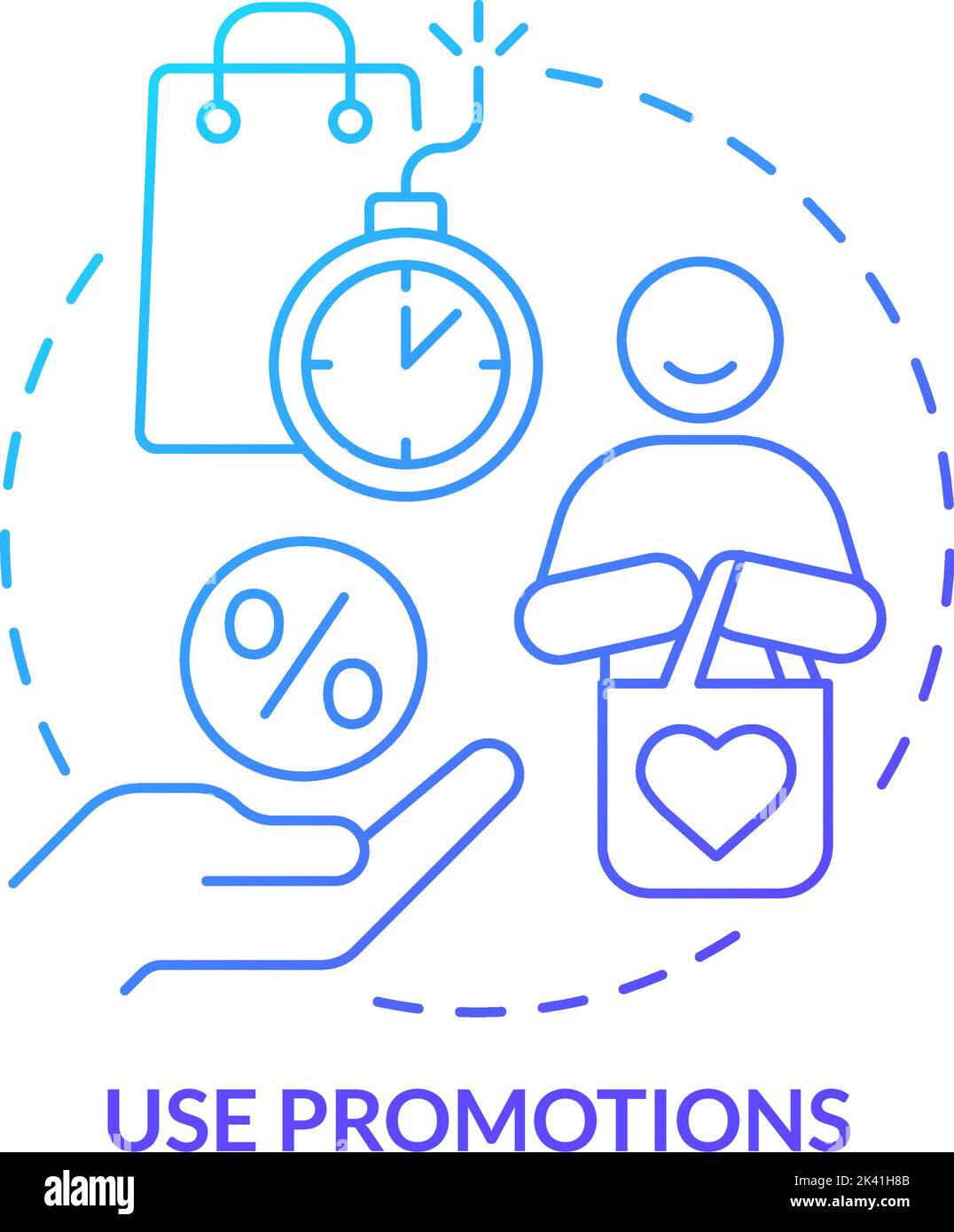 Use promotion blue gradient concept icon Stock Vector Image & Art - Alamy