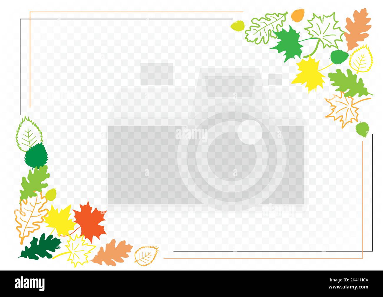 autumn season with leaves photo frame template Stock Vector Image & Art ...