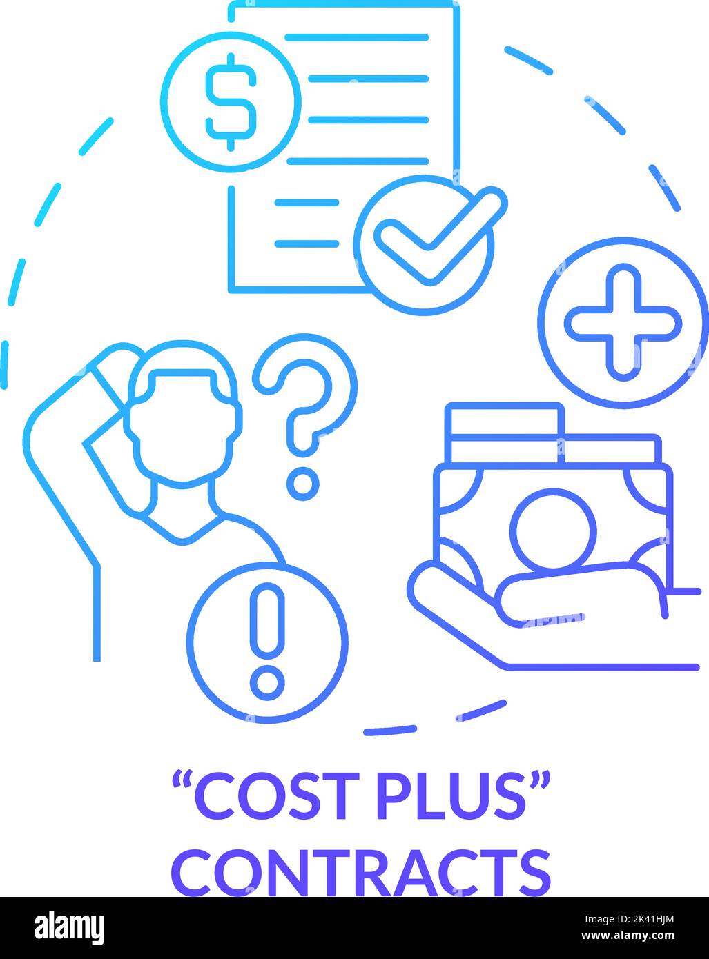 Cost plus contracts blue gradient concept icon Stock Vector Image & Art - Alamy