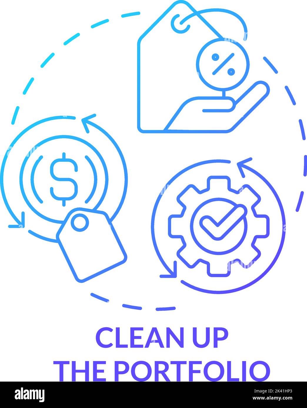 Clean up portfolio blue gradient concept icon Stock Vector Image & Art ...